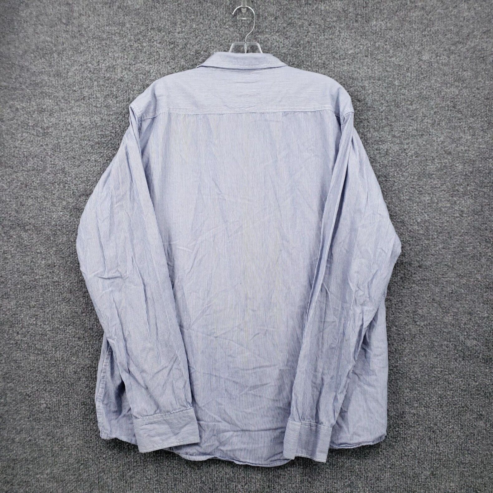 Wrangler Wrangler Mens XL Extra Large Shirt Blue Pinstripe Button Up ...