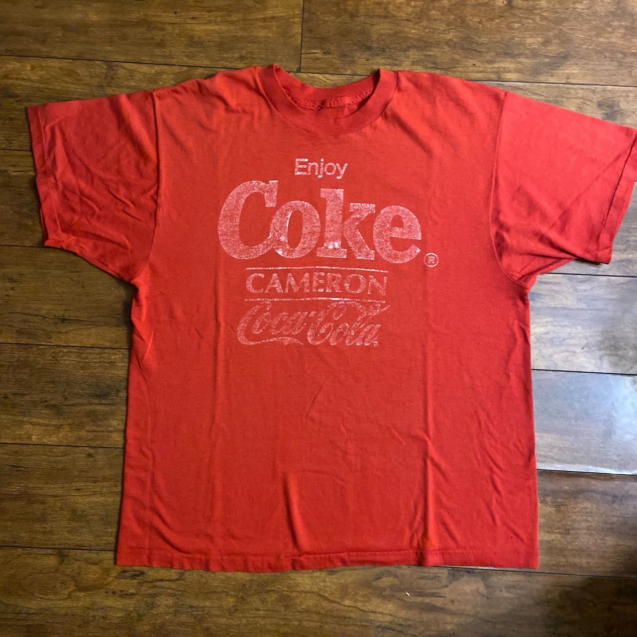 Vintage 1980s vintage single stitch red Coca-Cola Cameron t shirt | Grailed