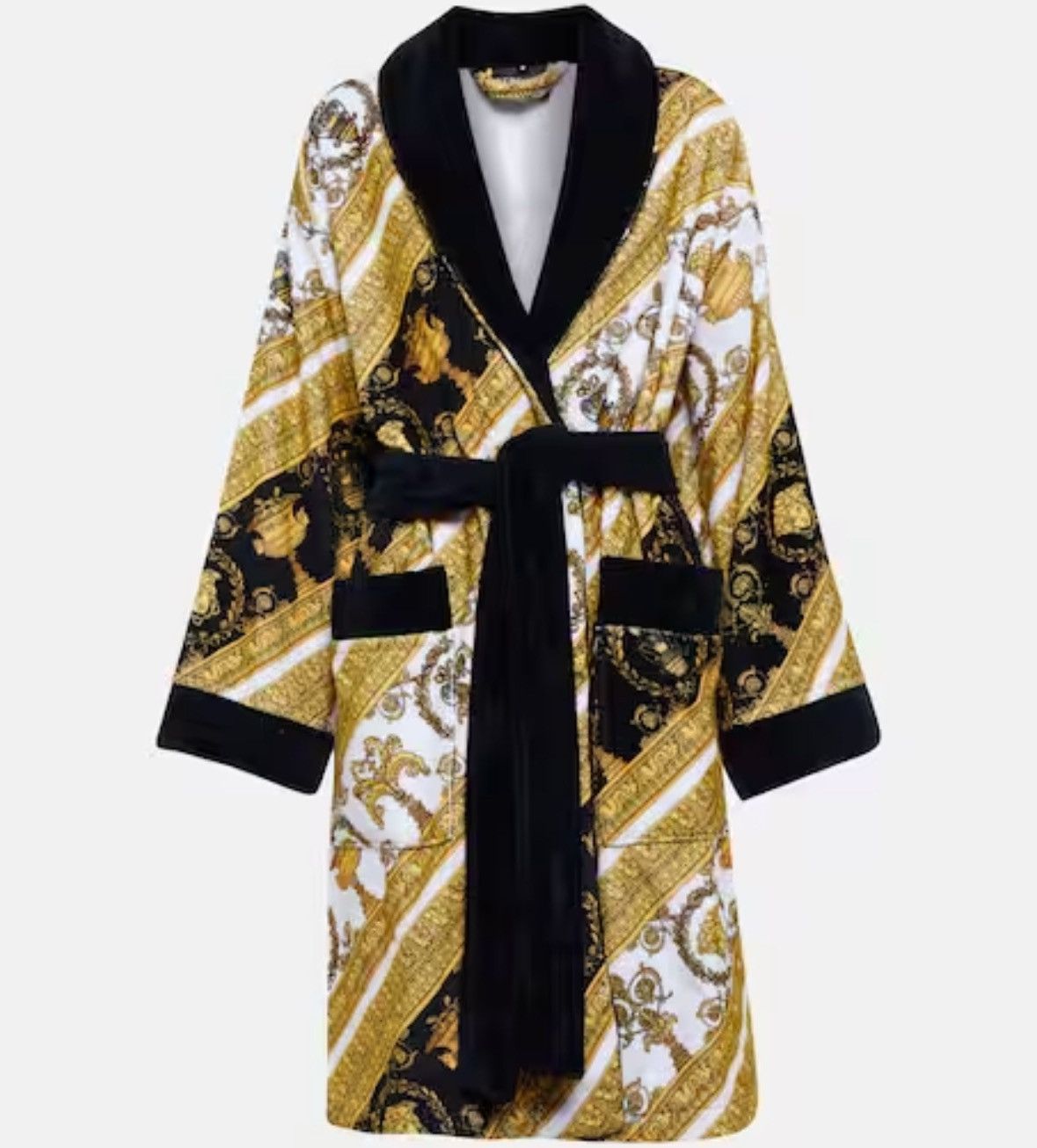 Versace Versace Light Gold/Black Baroque Print Robe | Grailed