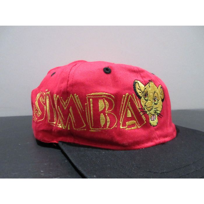 Disney VINTAGE Disney Hat Cap Snap Back Red Lion King Movie Simba Boys ...