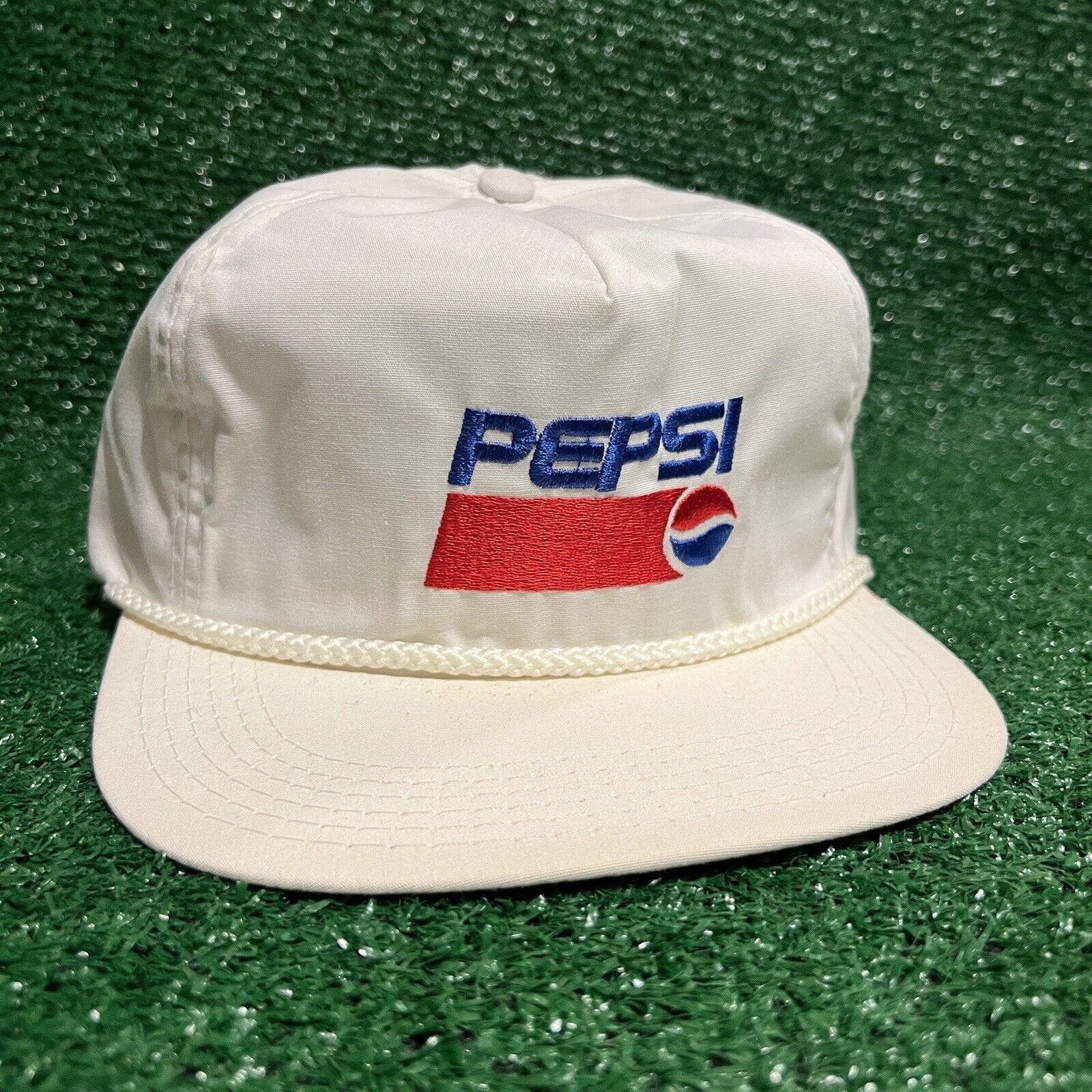 Pepsi Vintage 80s 90s White Pepsi M&B Headwear USA Snapback Hat | Grailed