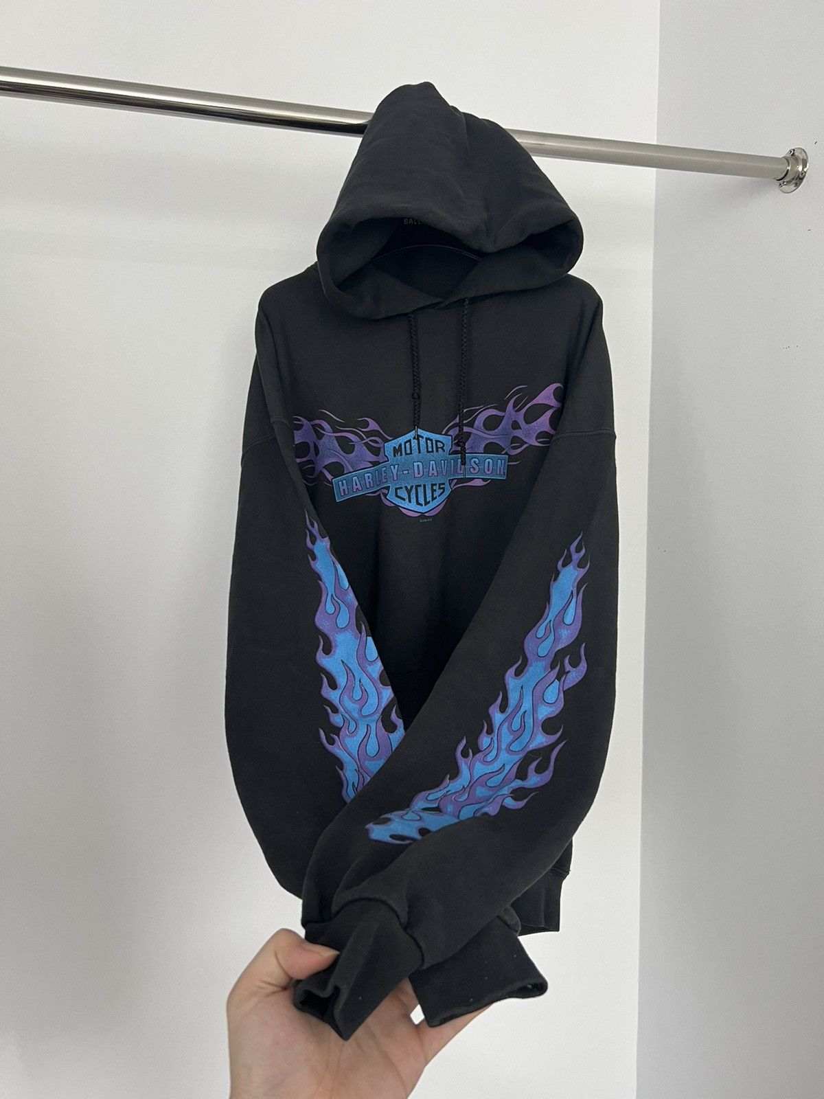 Harley Davidson × Vintage Harley Davidson Blue Flame Hoodie | Grailed
