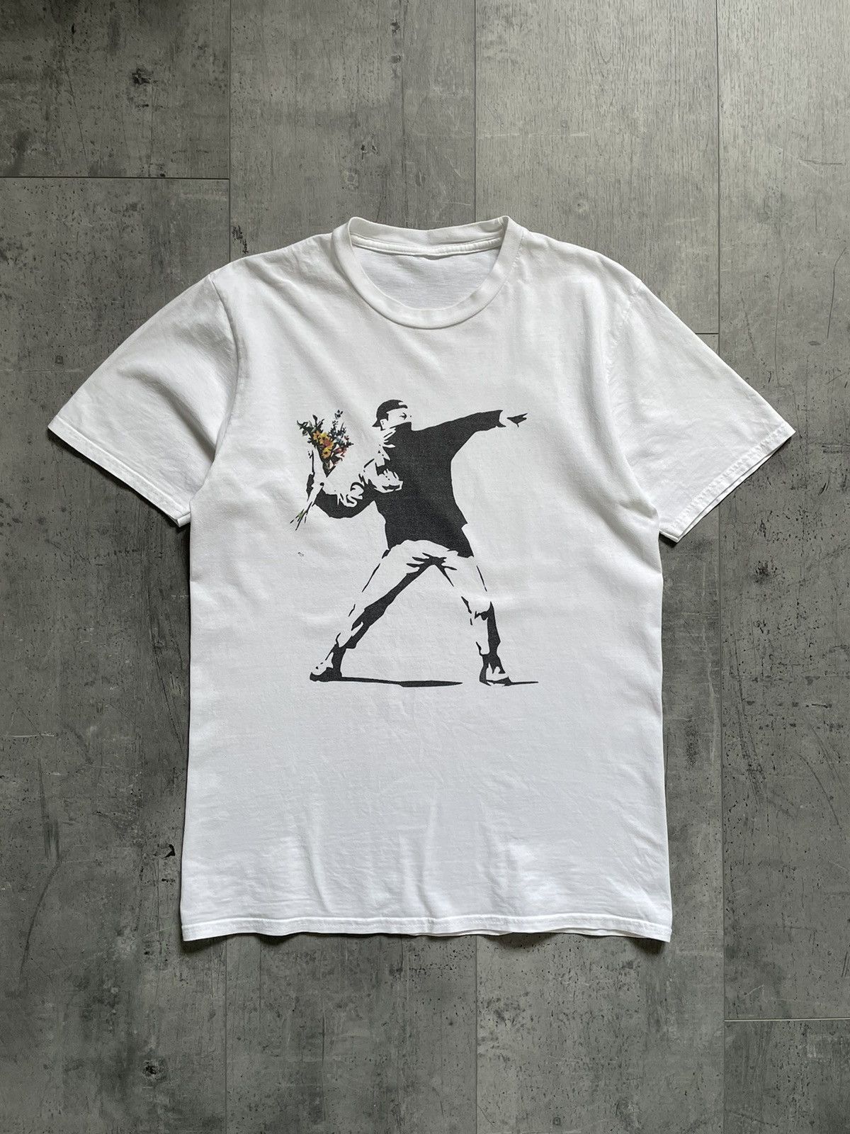 Archival Clothing × Art × Vintage Vintage 00s Banksy Flower Thrower Art ...
