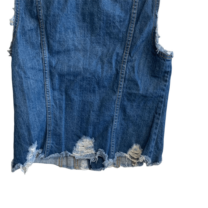 Bdg BDG Medium Wash Denim Distressed Frayed Vest S | Grailed