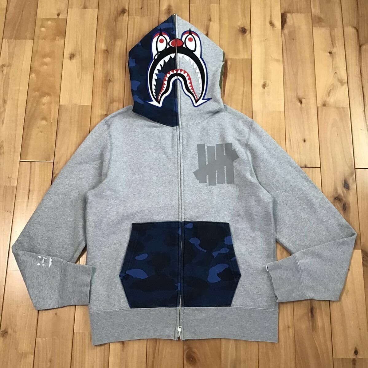 Bape × Undefeated BAPE × Undefeated Clown Shark full zip Hoodie APE ...