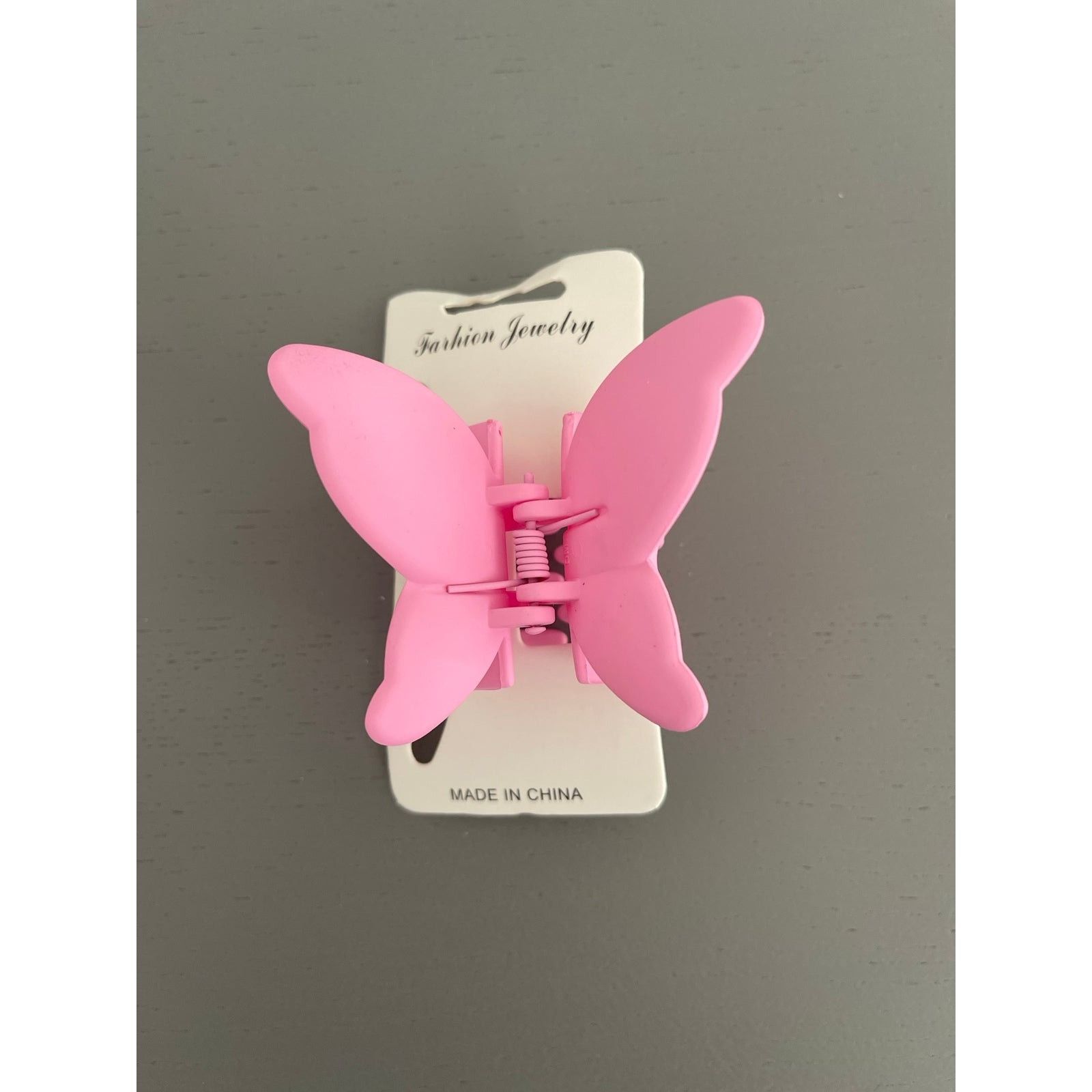 Designer NEW LIGHT PINK BUTTERFLY HAIR CLIP SOFT MATTE COLOR HAIR ACC ...
