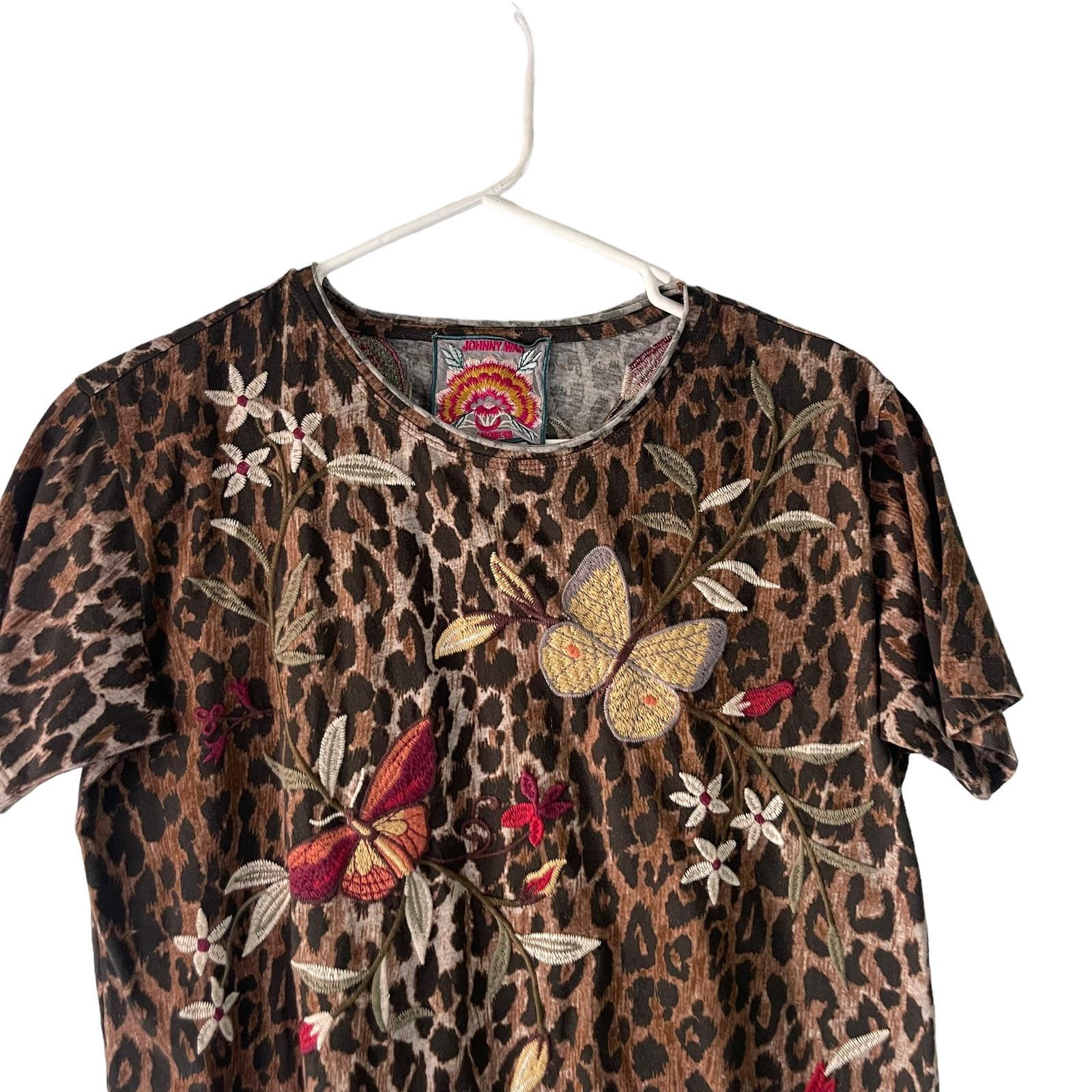 Johnny Was Johnny Was Women XS Cheetah Butterfly Penelope Relax T Shirt ...