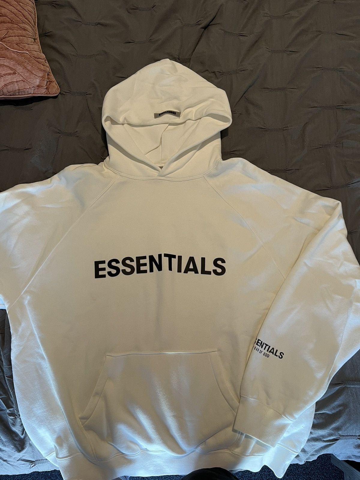 Fear of God Fear of God Essentials White Hoodie | Grailed