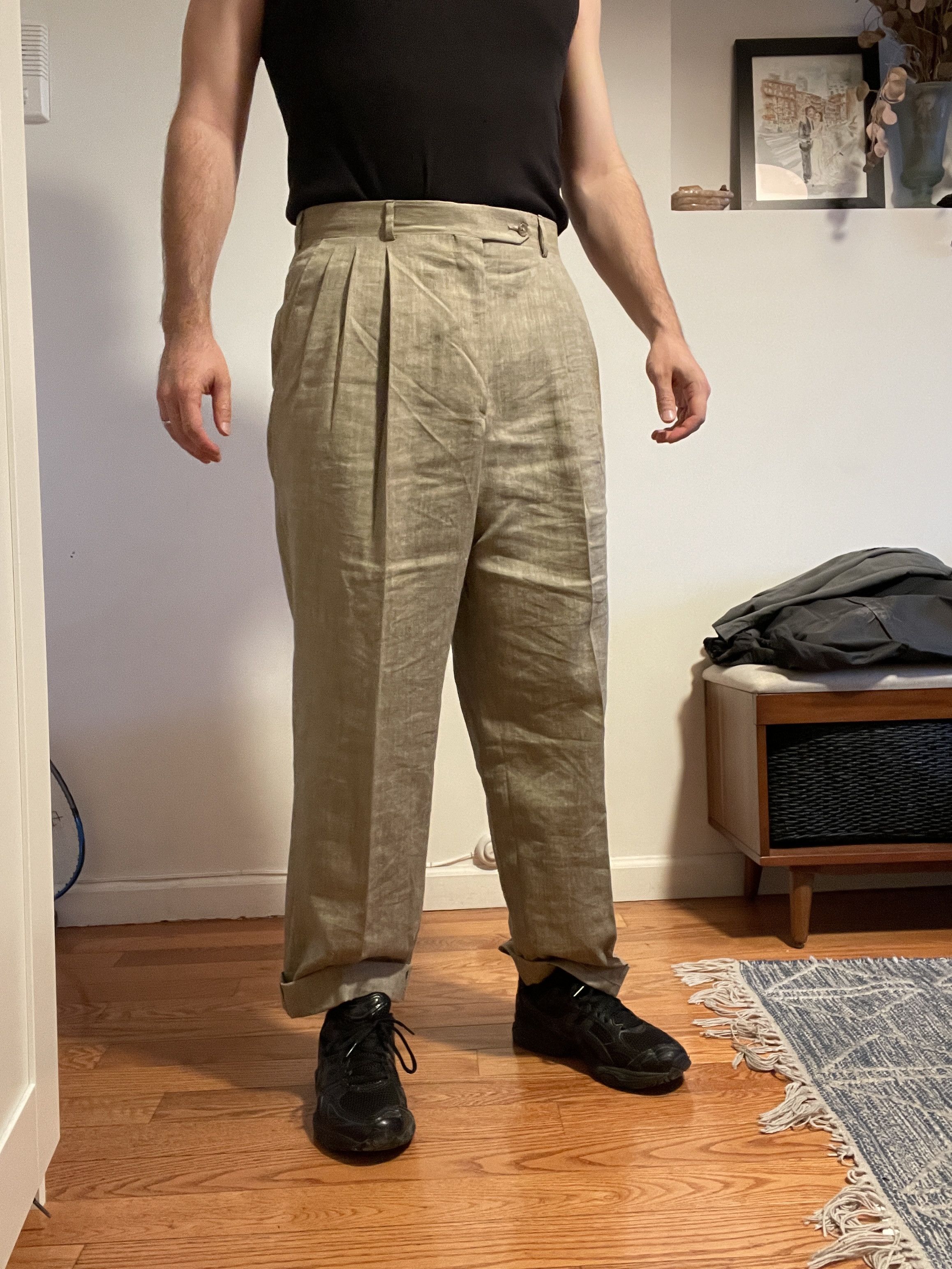 Corbin Corbin Pleated Linen Pants Vintage | Grailed
