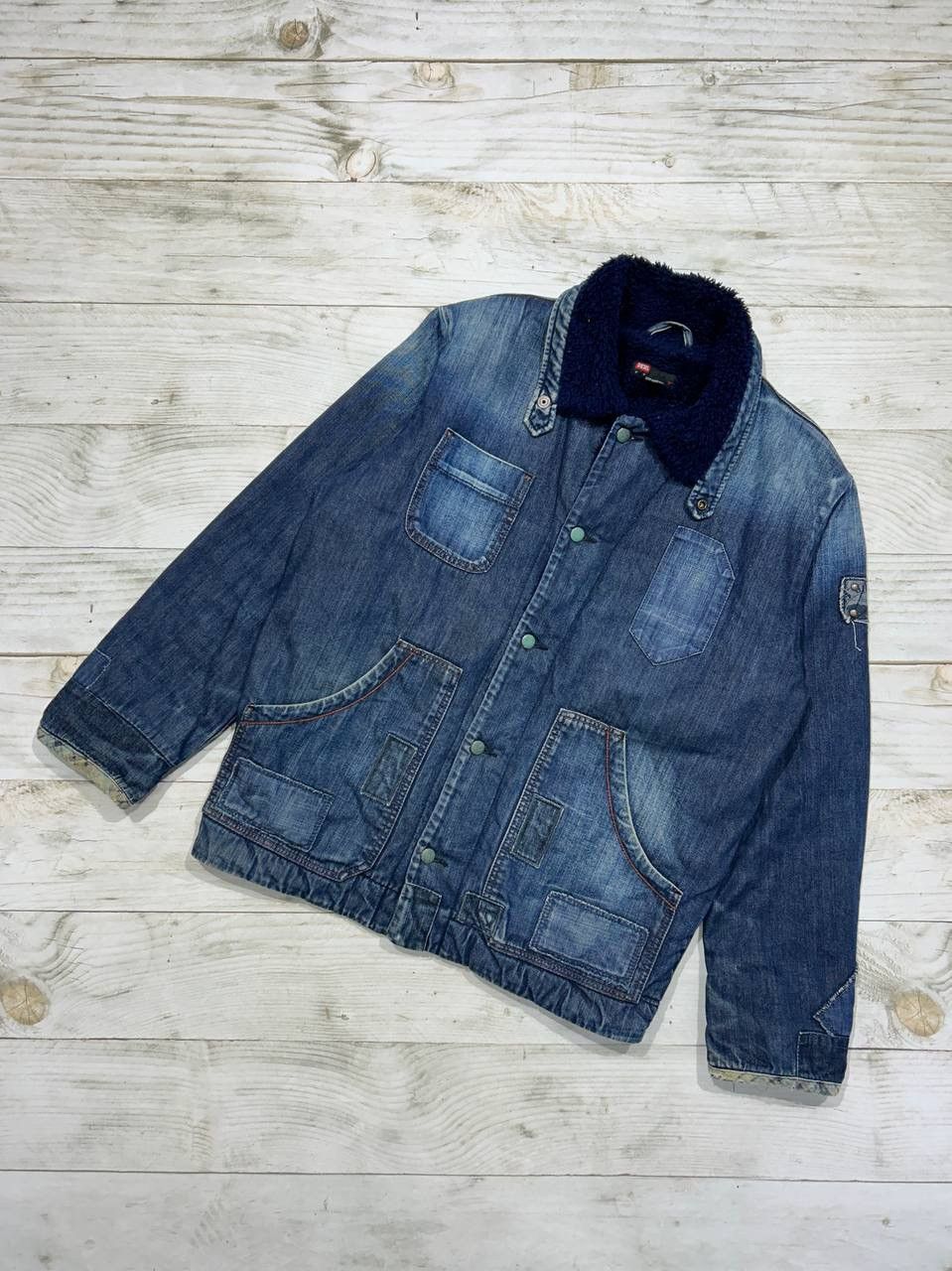 Diesel Vintage Diesel Denim Jacket Patch Work Sherpa Y2K 90s Logo | Grailed