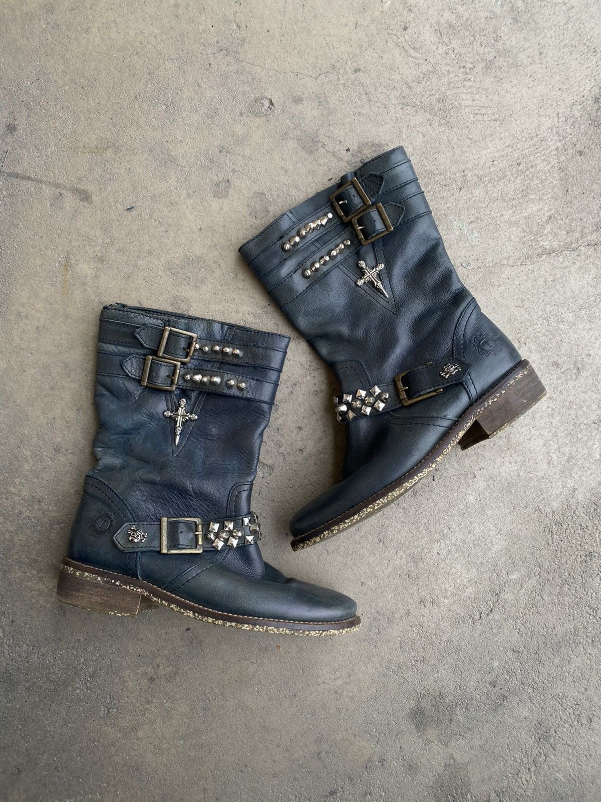 A.S.98 avant garde gothic genuine leather metal boots guidi style | Grailed