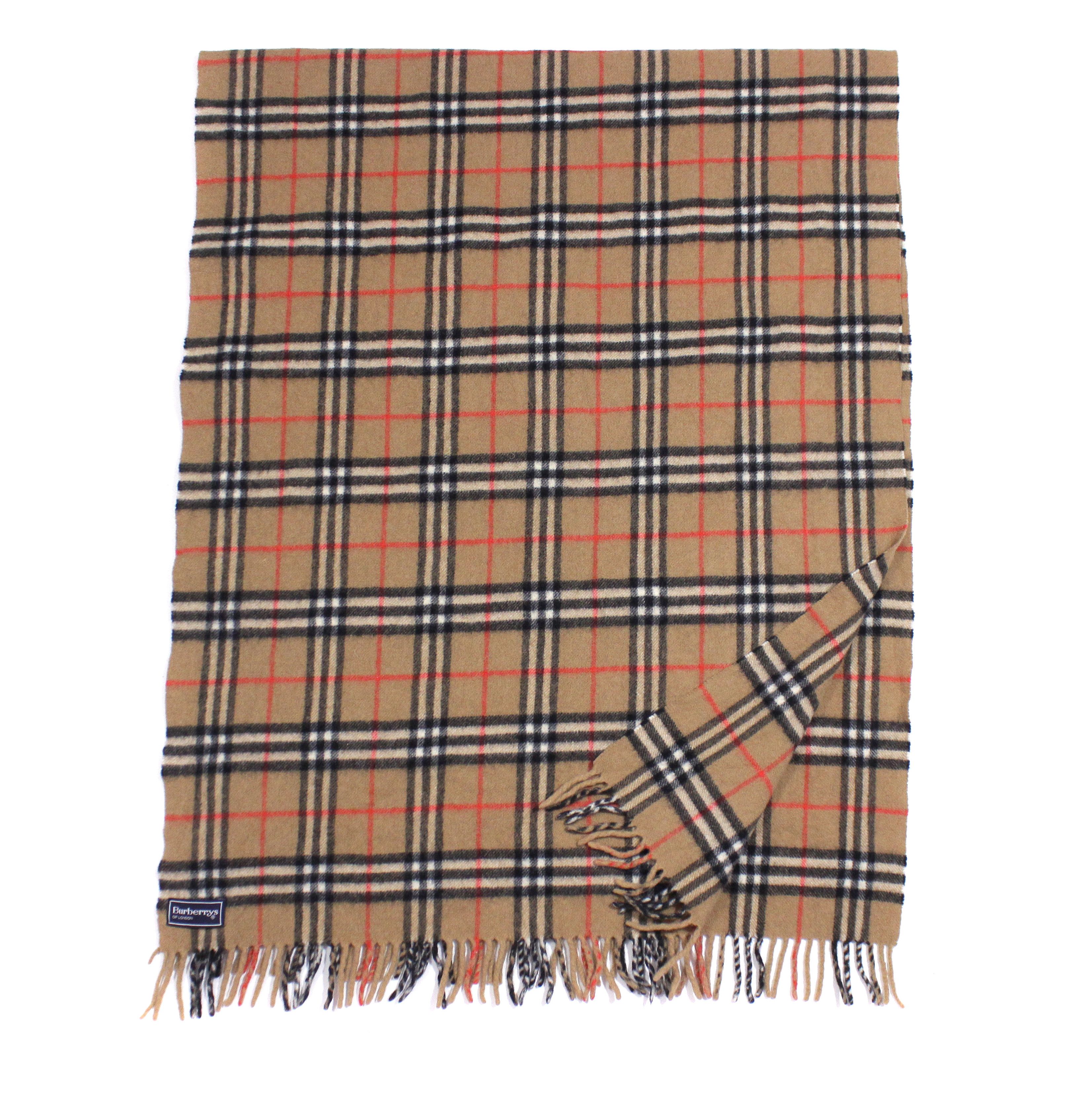 Burberry 90S Nova Check Iconic Wool Big Scarf Vintage | Grailed
