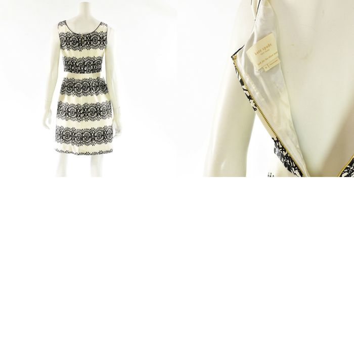 Vintage Womens 0 Kate Spade NY Look For The Silver Lining Black & Ivory ...