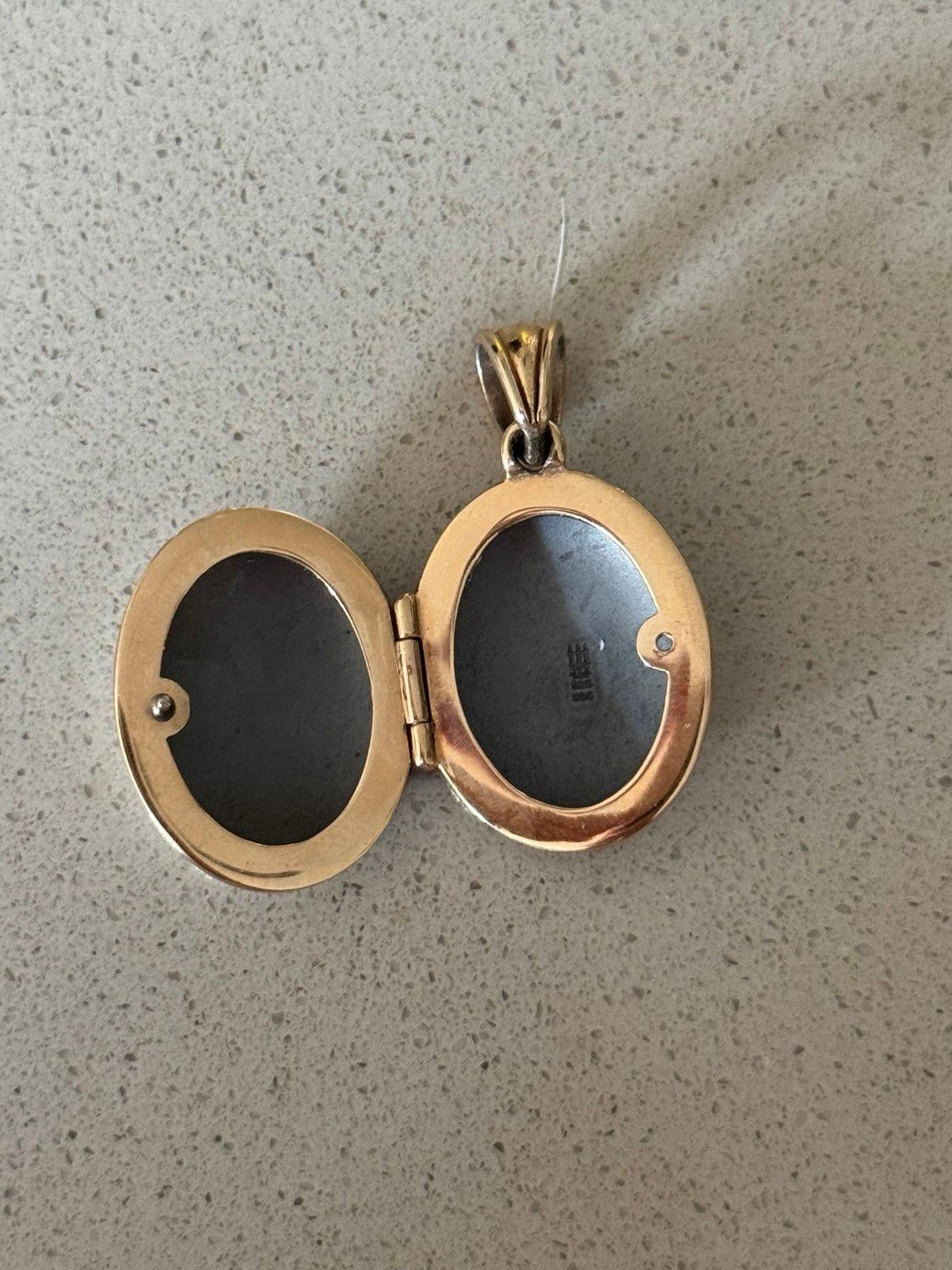 Designer James Avery Retired Rare Gold and Silver Oval 925/14K Locket ...