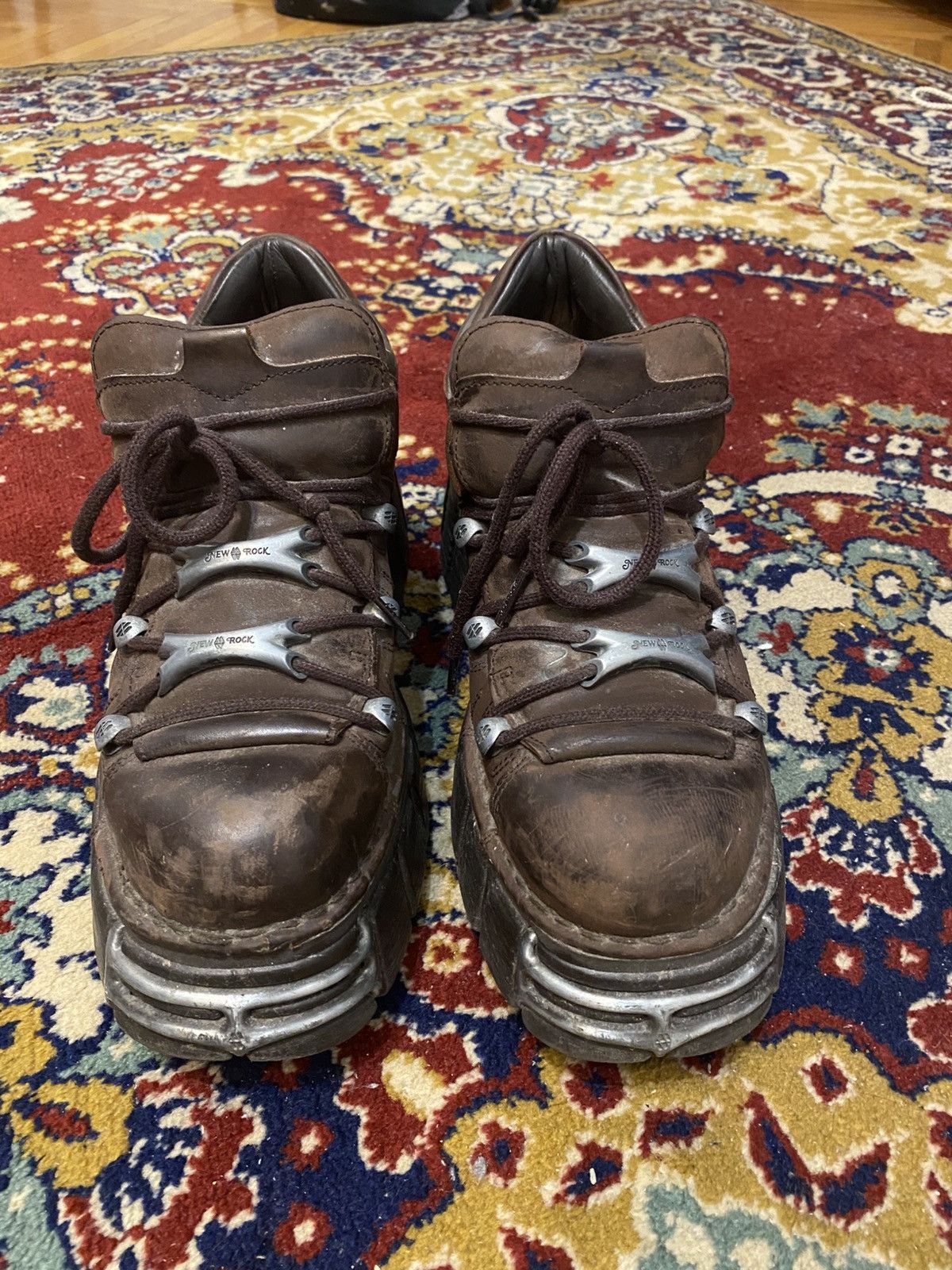 New Rock New rocks platform boots burgundy | Grailed