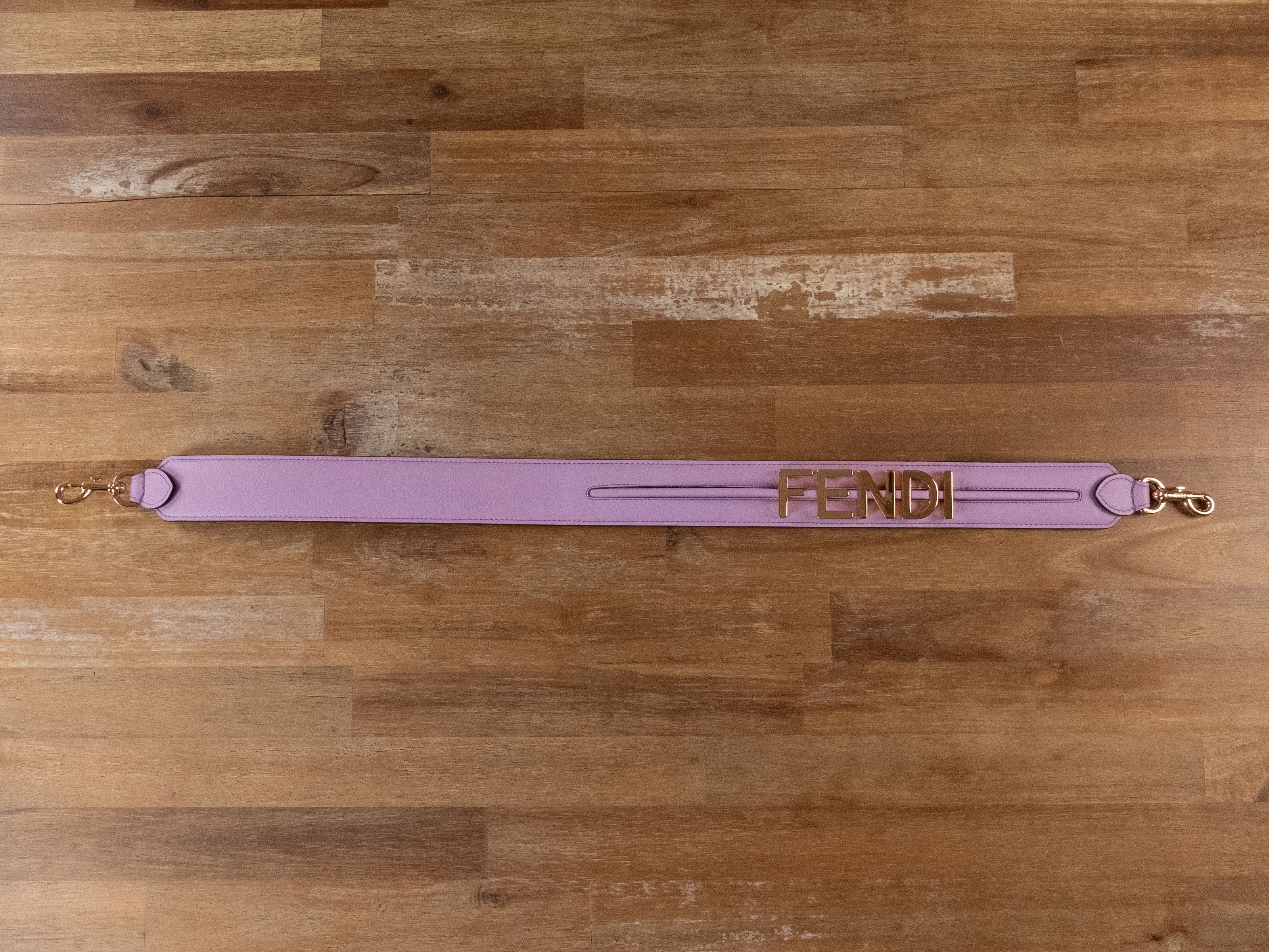 Fendi FENDI Fendigraphy lavender purple gold leather bag strap | Grailed