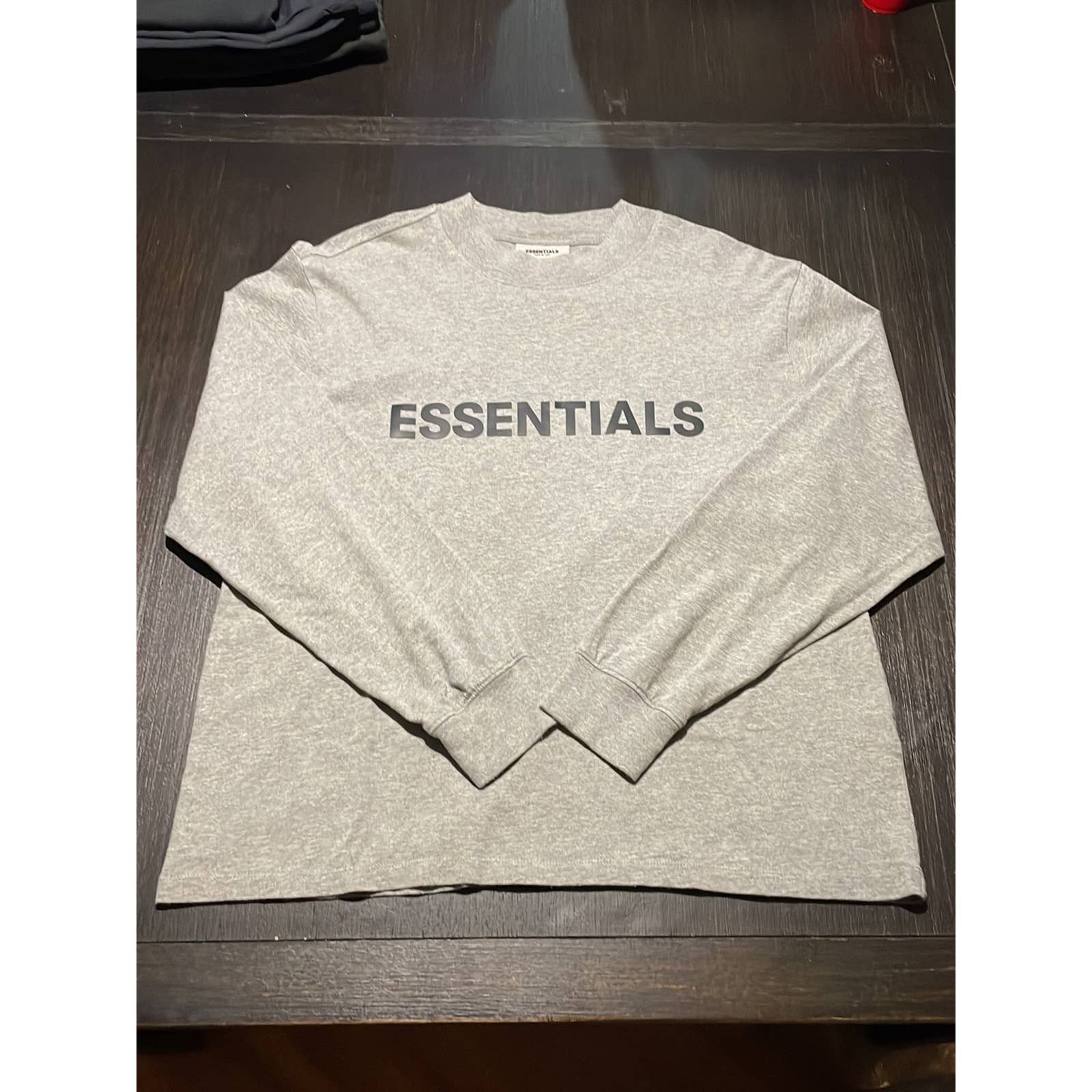 Essentials Fear Of God Essentials Dark Oatmeal Grey L/S T-Shirt Medium ...
