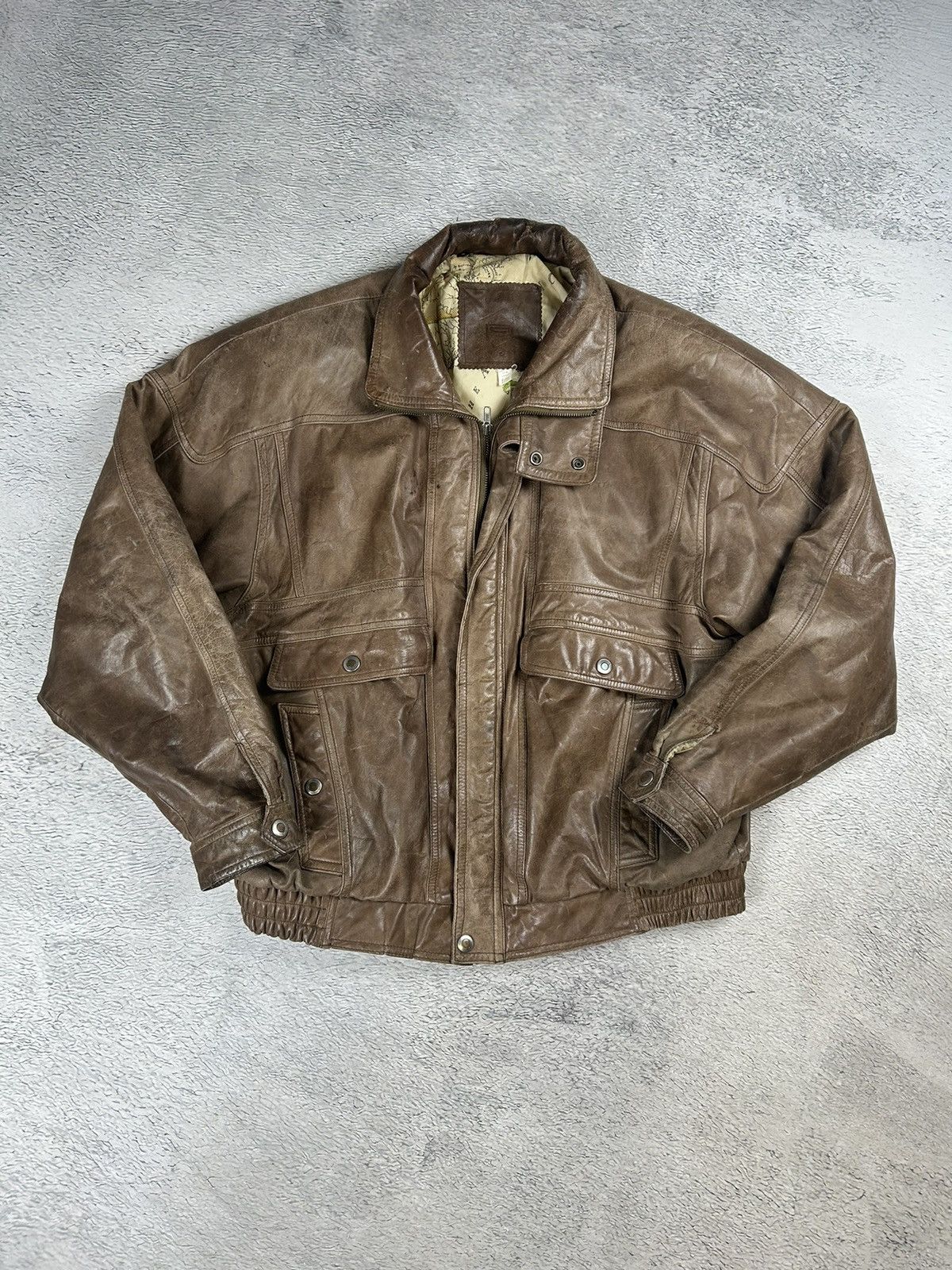 Genuine Leather × Leather Jacket × Vintage 80s Leather vintage jacket ...