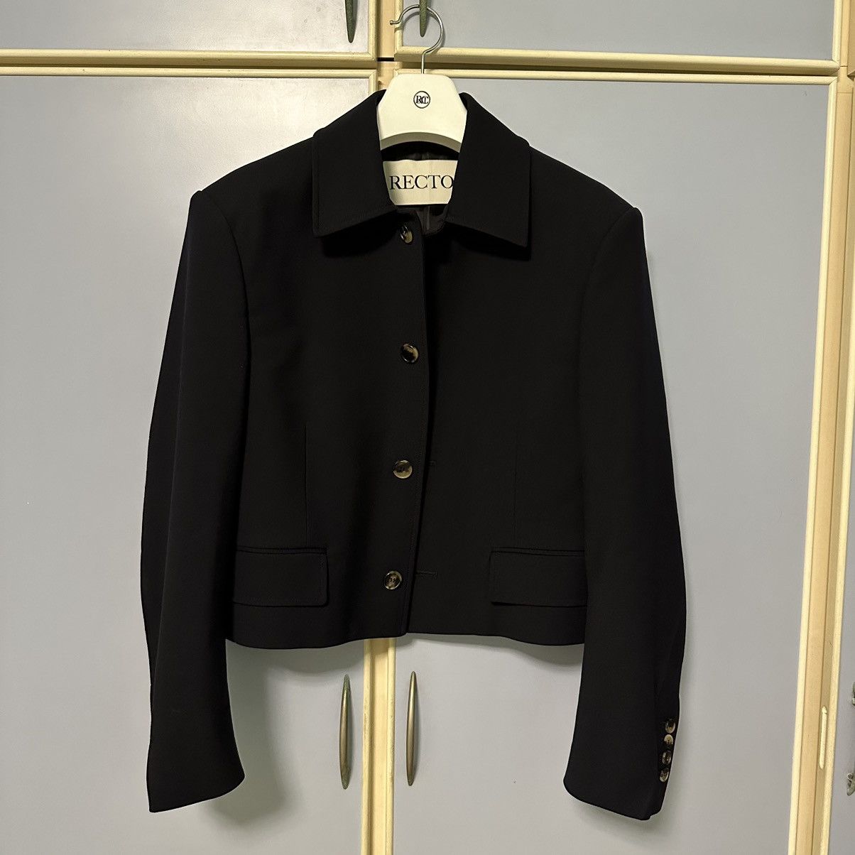 Recto WOOL BLEND SHORT JACKET (DARK NAVY) | Grailed