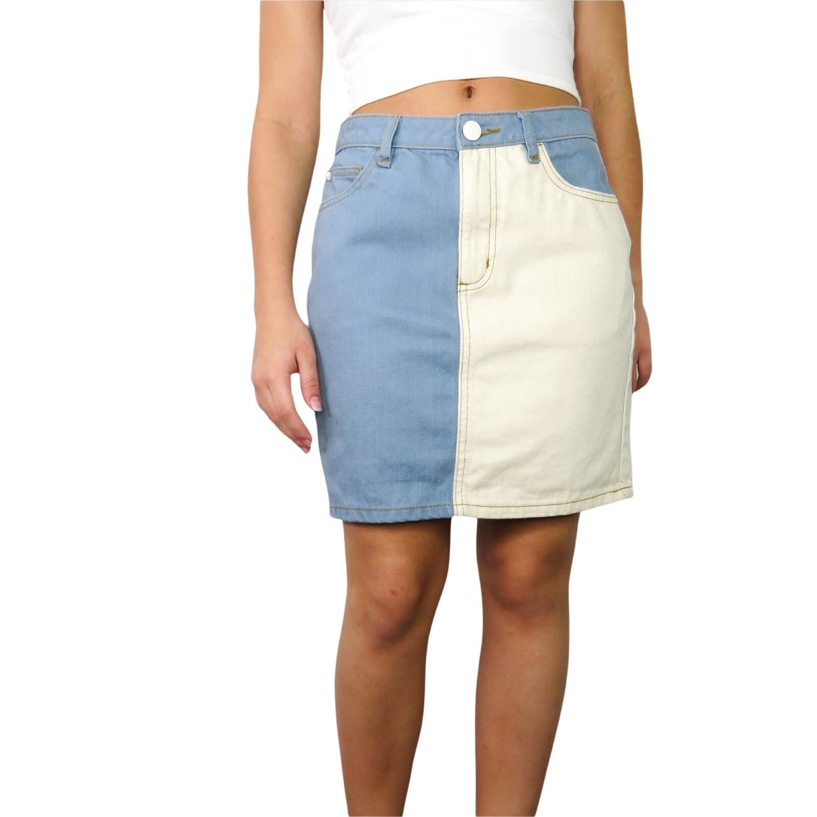 Bdg × Urban Outfitters UO BDG Colorblock Denim Skirt Jean Skirt Small ...