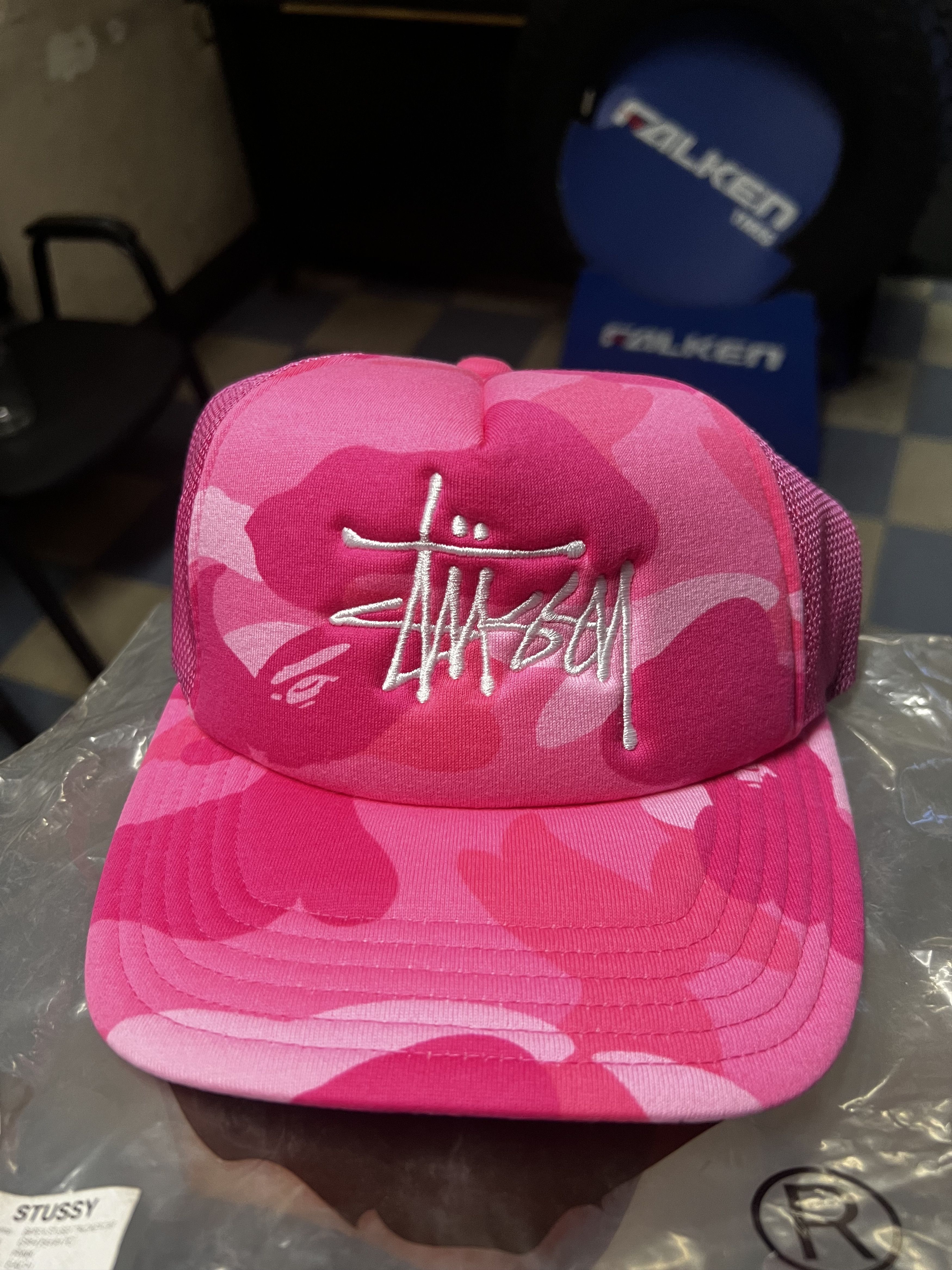 Bape Bape x Stussy Trucker Cap | Grailed
