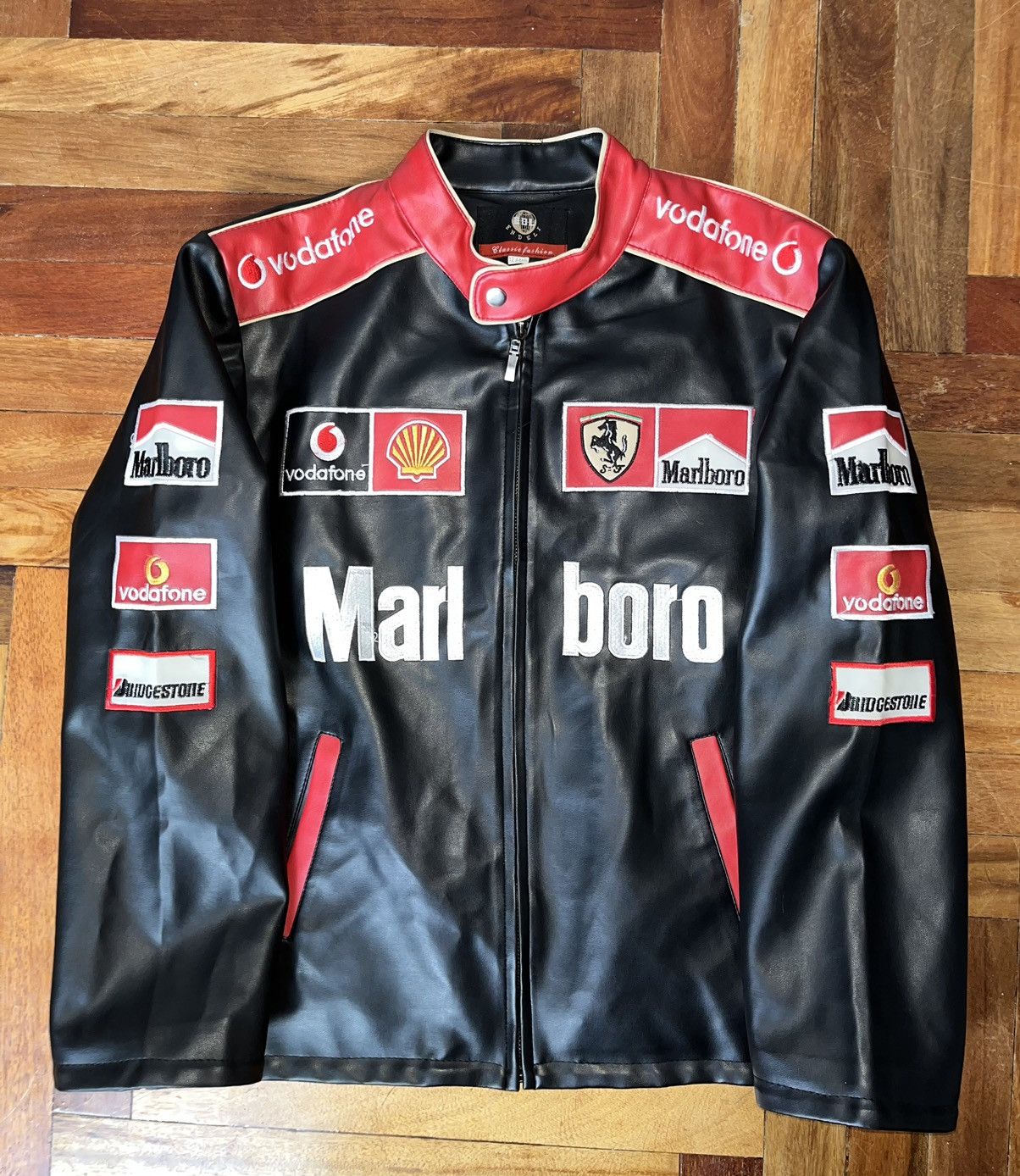 Vintage Marlboro Ferrari Vodafone Vintage Leather Racing Jacket | Grailed