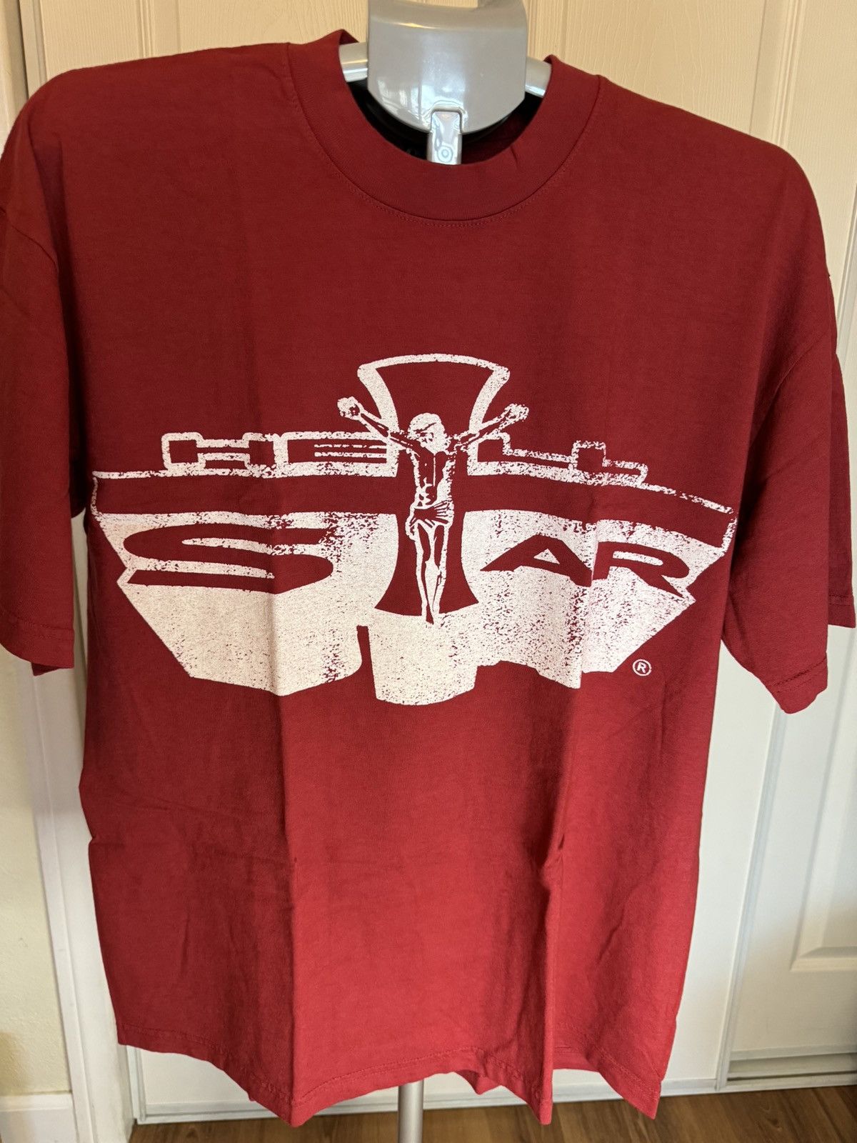 HELLSTAR Hellstar Red Jesus Emblem Path To Paradise Tee | Grailed