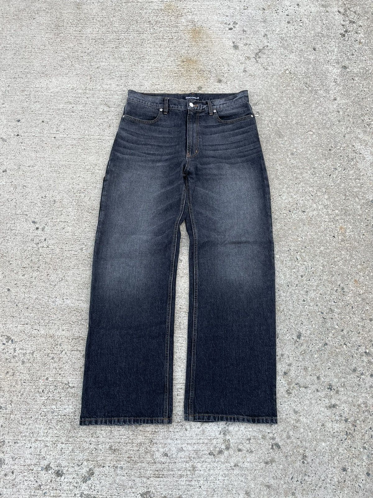 Designer × Other × Streetwear DISCONT’D Charcoal Black Wide Leg Denim ...