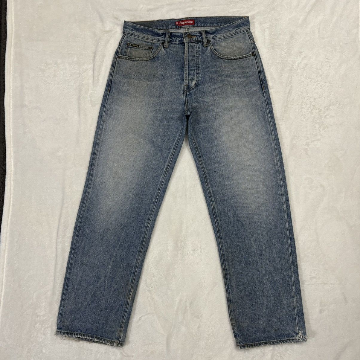 Supreme Supreme Distressed Loose Fit Selvedge Denim Jeans 30 FW24 | Grailed