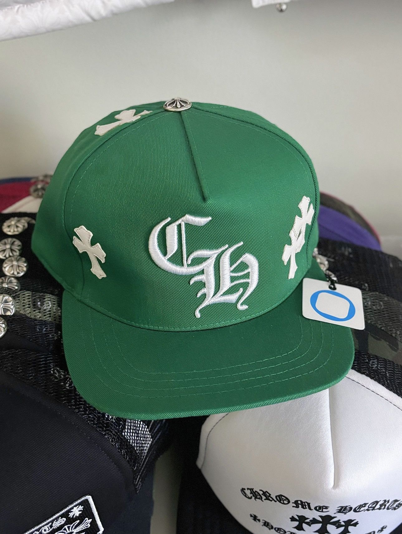 Chrome Hearts GREEN CROSS PATCH HAT | Grailed