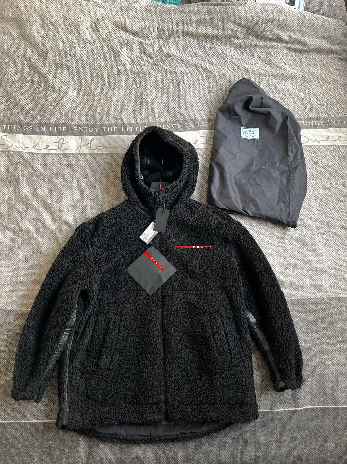 Prada Prada Linea Rossa Fleece Hooded Jacket | Grailed