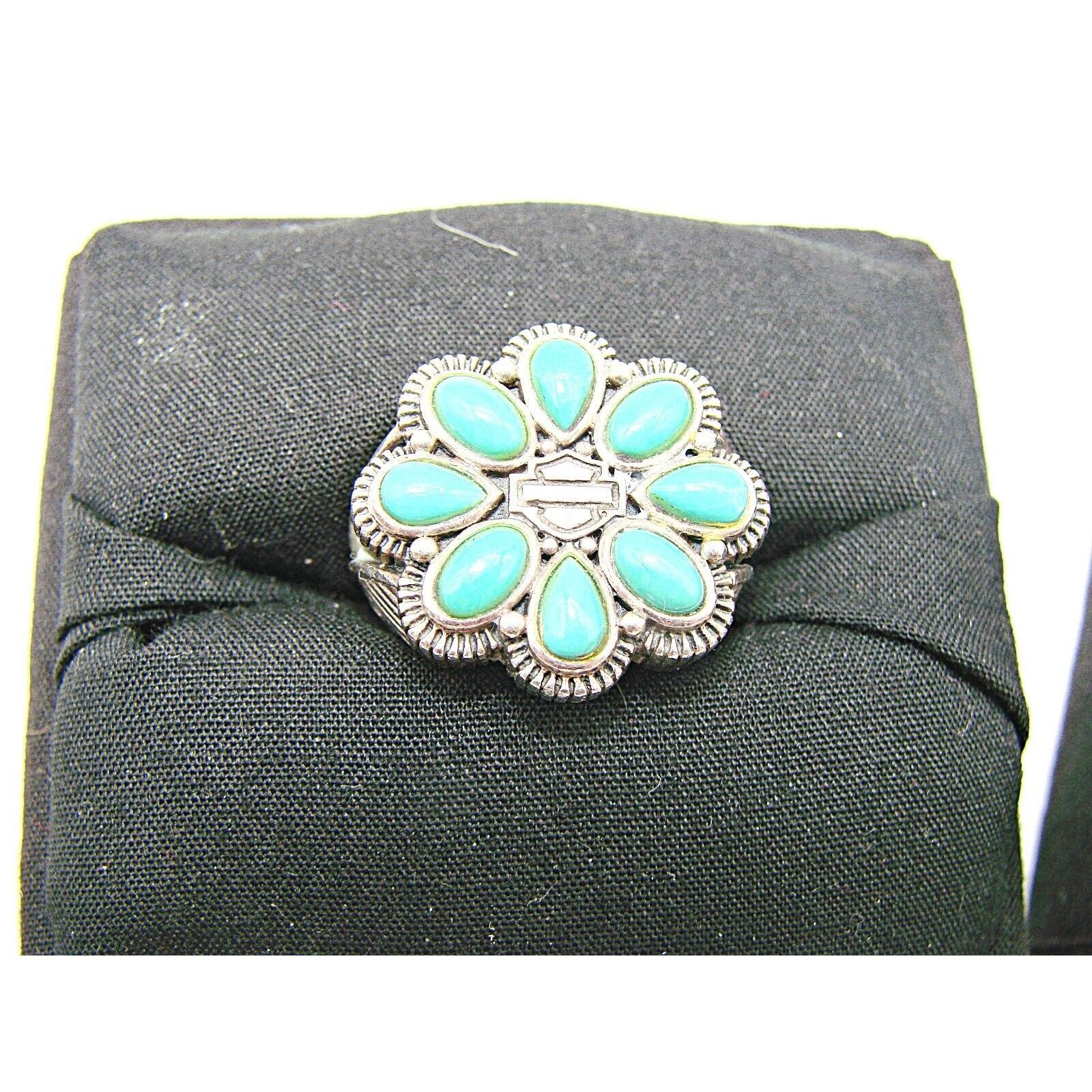 Harley Davidson Harley Davidson Turquoise Sterling Silver Ring Flower ...