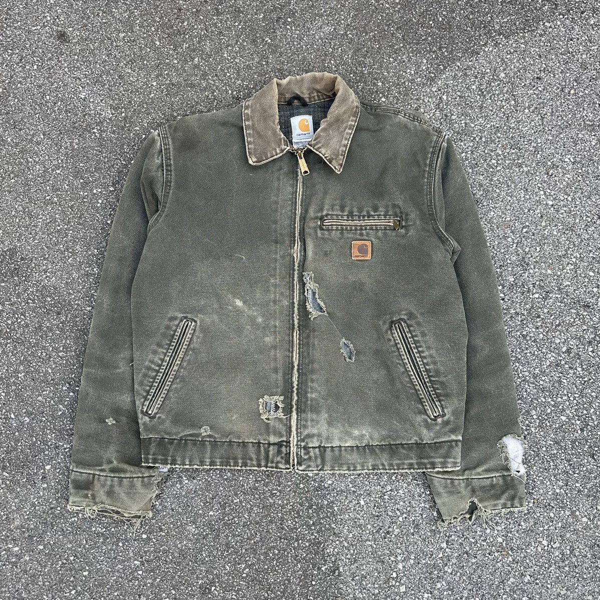 Vintage Vintage Carhartt Detroit Cropped Distressed Work Jacket | Grailed