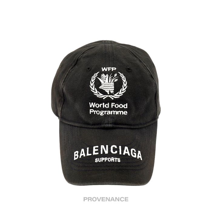 Balenciaga 🔴 Balenciaga WFP Embroidered Logo Cap - Washed Black White ...