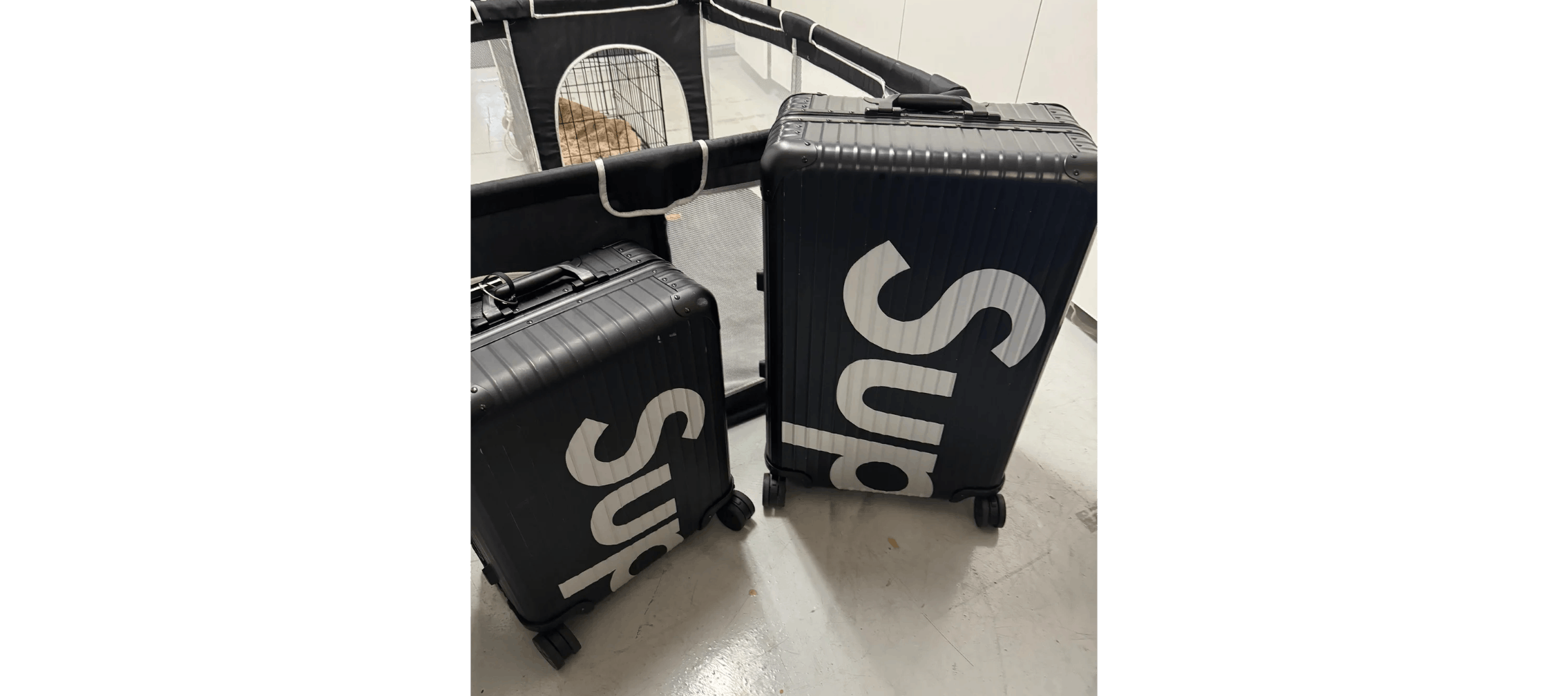 Rimowa × Supreme Supreme RIMOWA Topas Multiwheel 82L and 45L Black ...