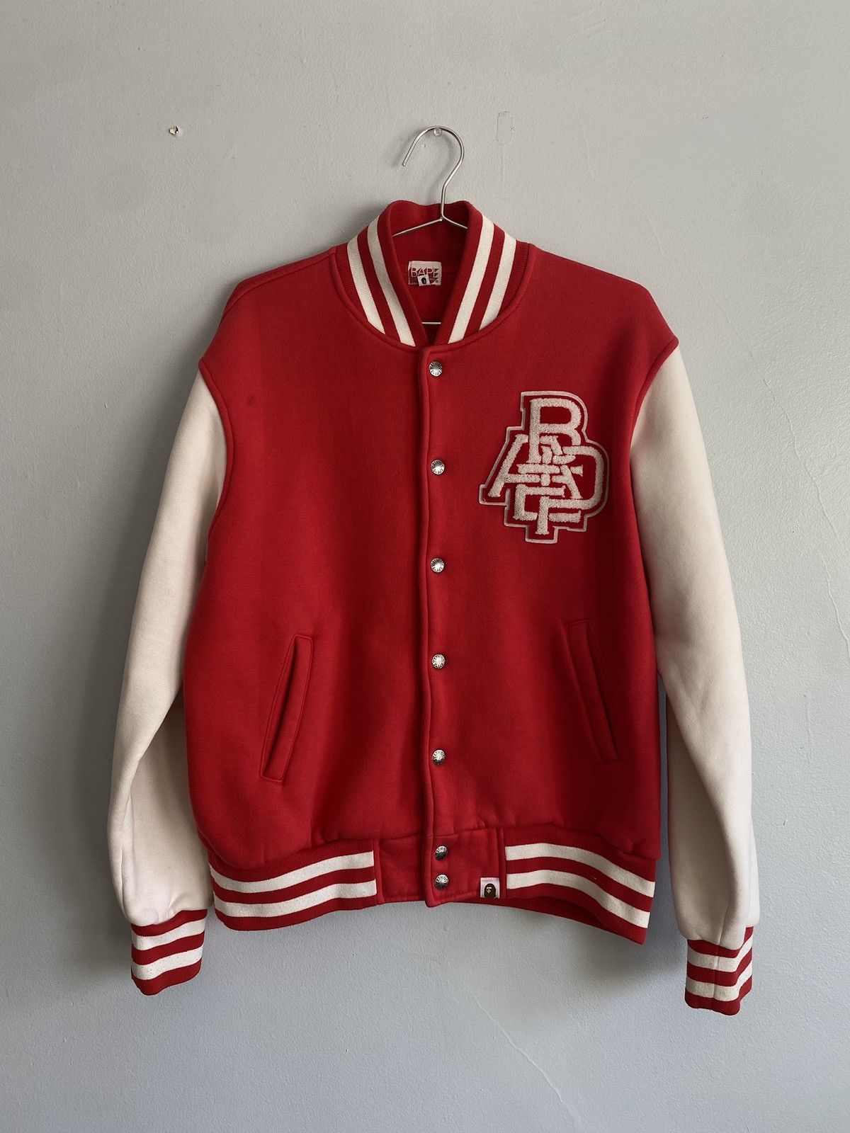Bape RARE Nigo Era Bape Red Varsity Jacket ‘06 | Grailed