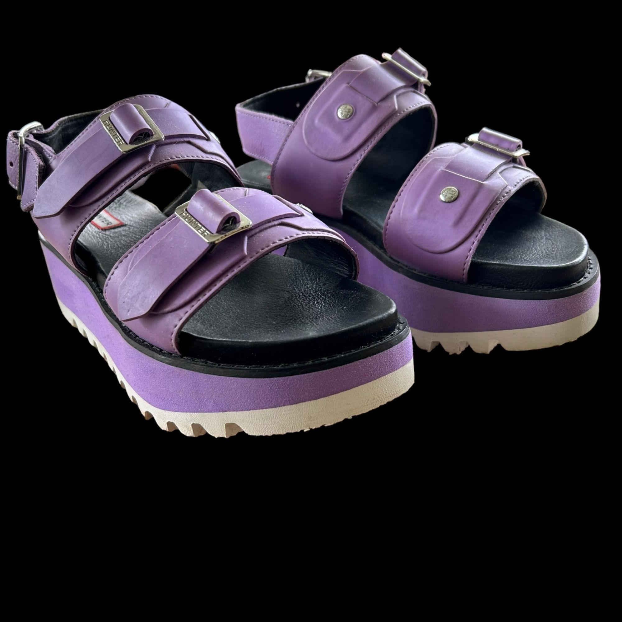Hunter Hunter Double Strapped Platform Pastel Purple Sandals 6 | Grailed