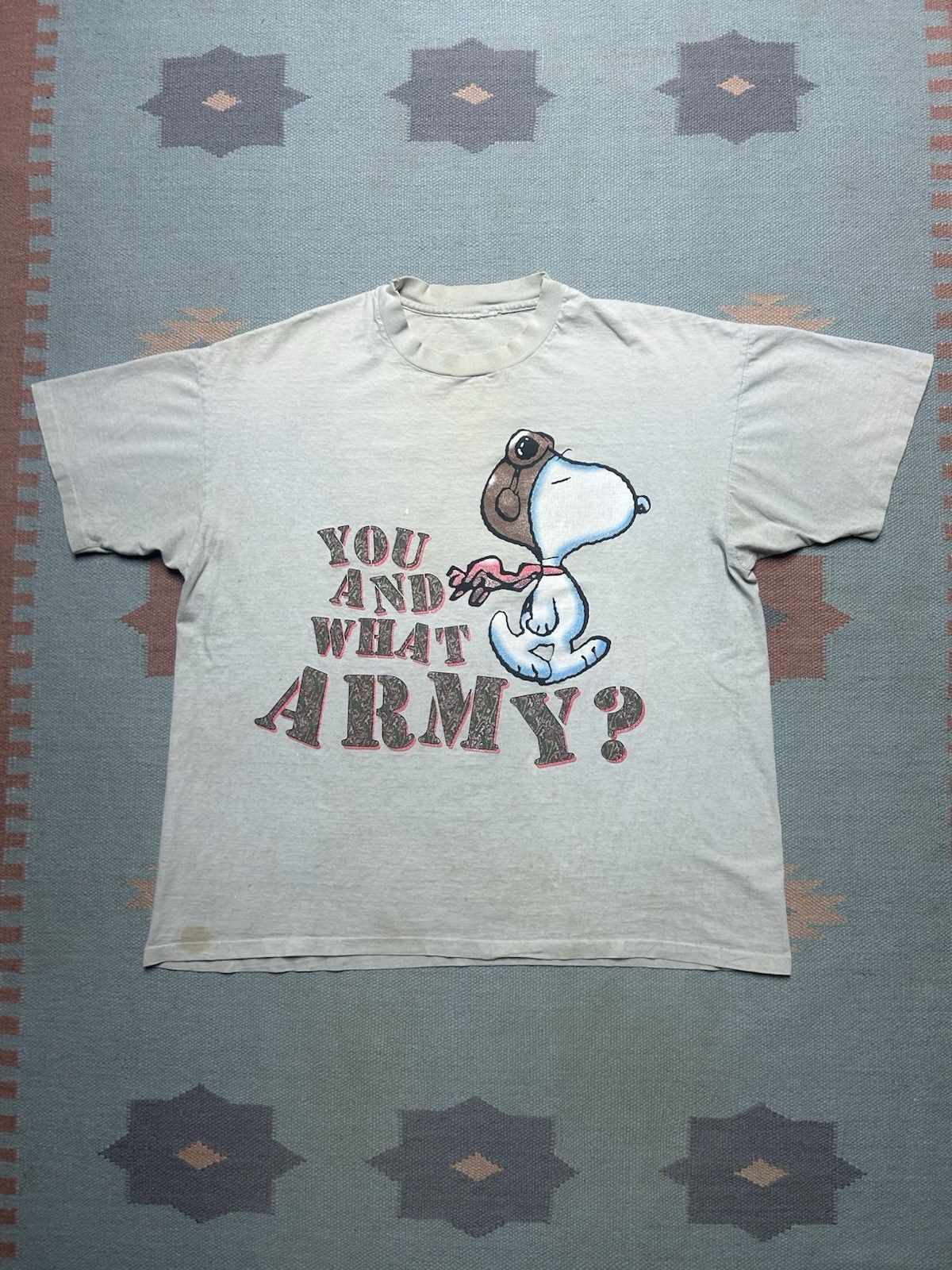Vintage 90s t shirt you & what army snoopy peanuts flying ace XXL | Grailed