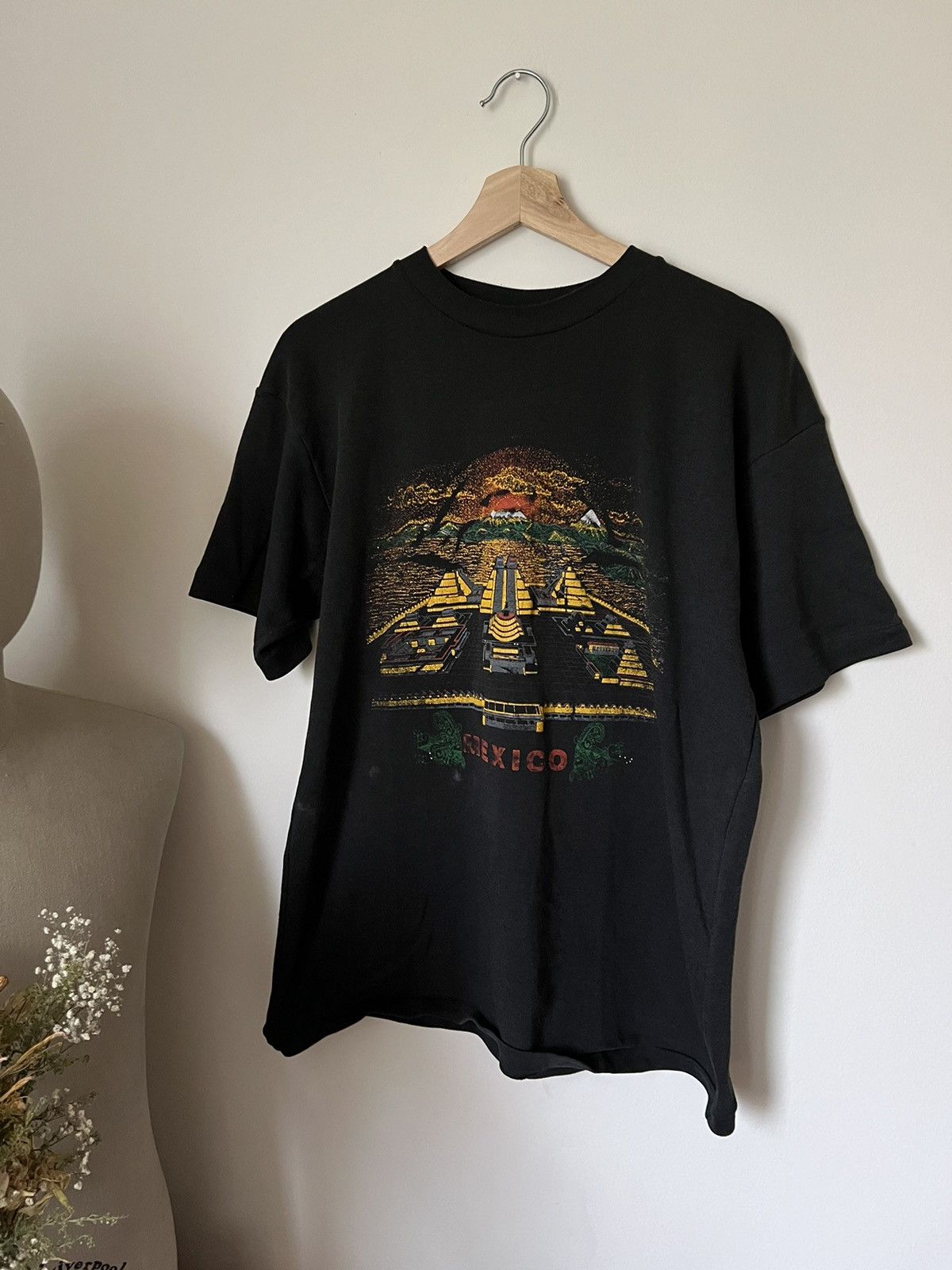Vintage 80s Mexico Tenochtitlan Puffy Print Azteca Culture Tee | Grailed