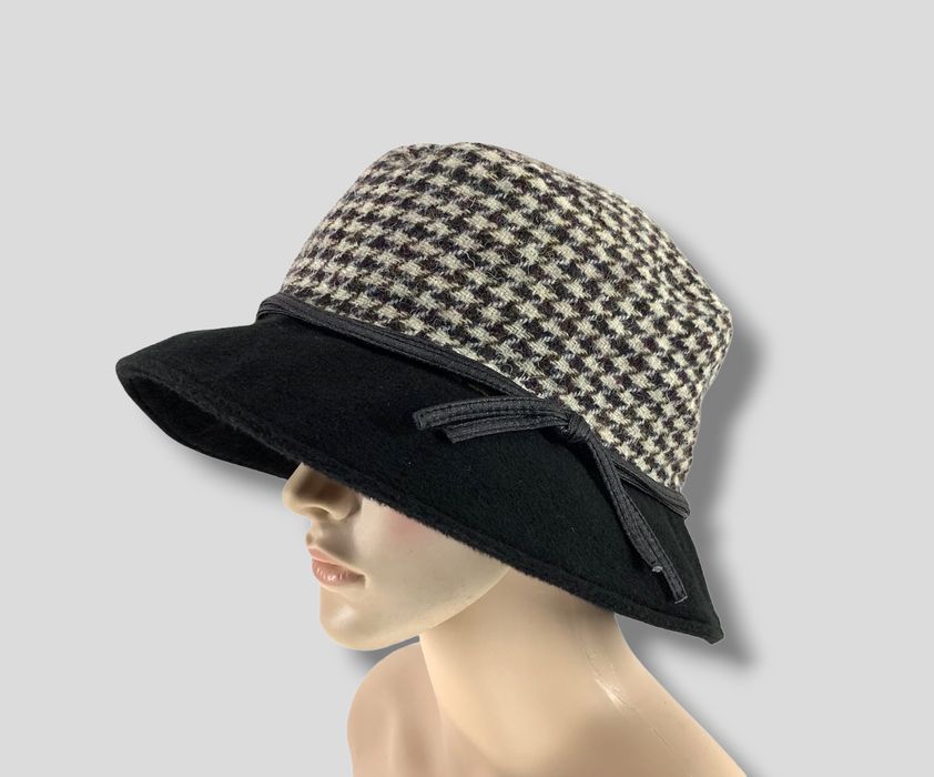 Harris Tweed Harris tweed houndstooth plaid cashmere wool hat | Grailed