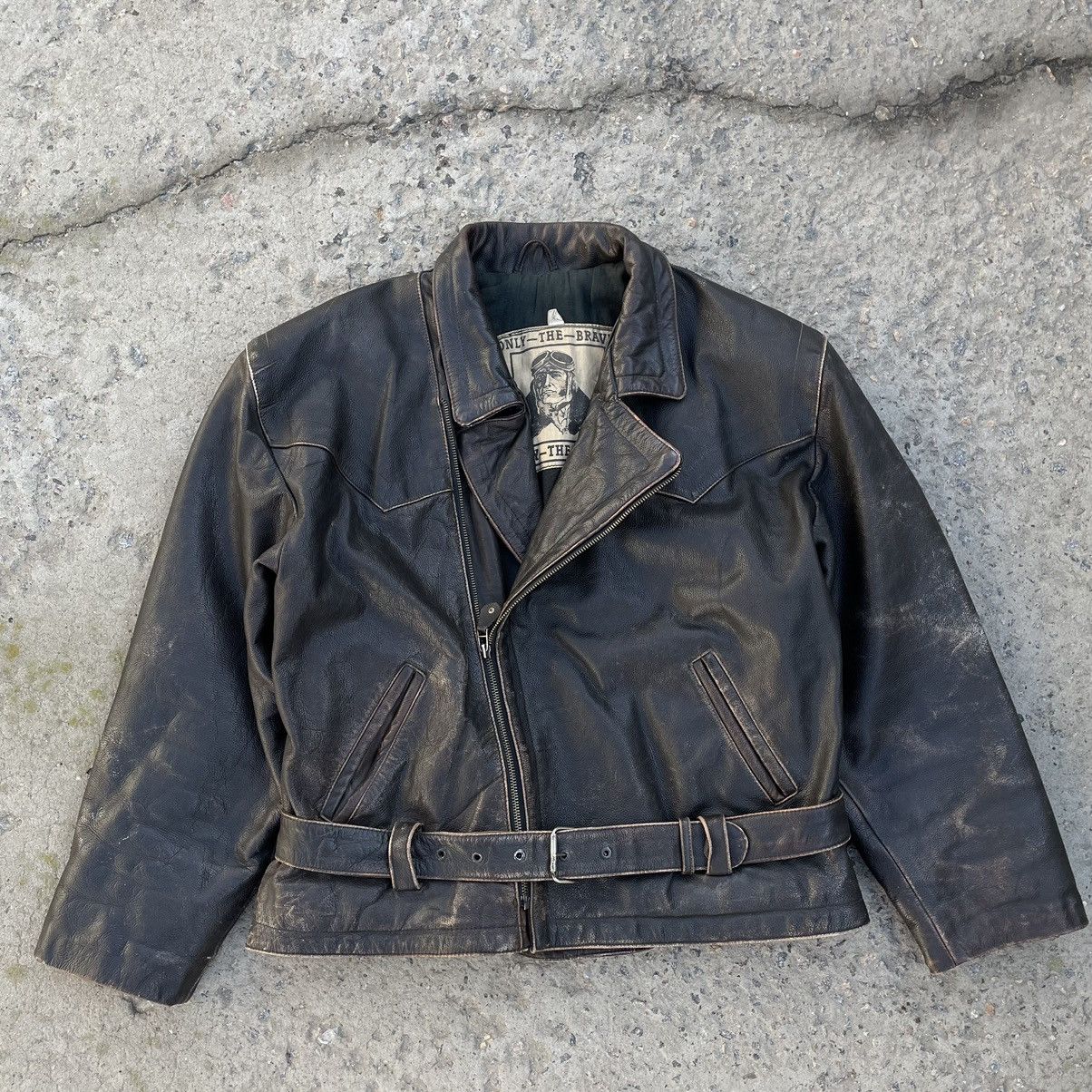 Diesel Vintage Diesel Leather Jacket Moto Only The Brave 80s Y2K | Grailed