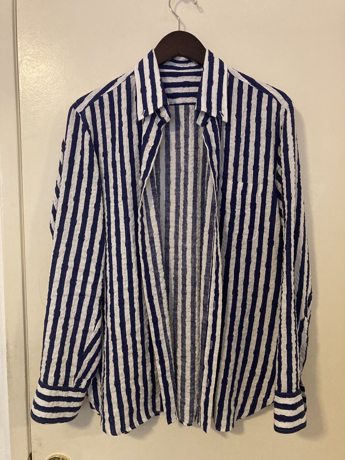 Wolf Vs Goat Wolf vs Goat Striped Linen Shirt | Grailed