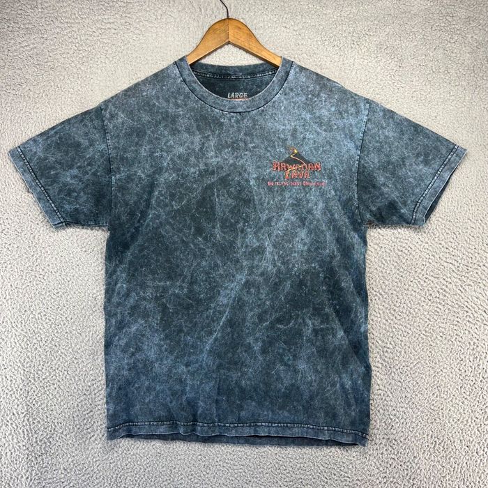 Alohas Hawaiian Lava Shirt Men's Large Blue Acid Wash Dirt Aloha ...