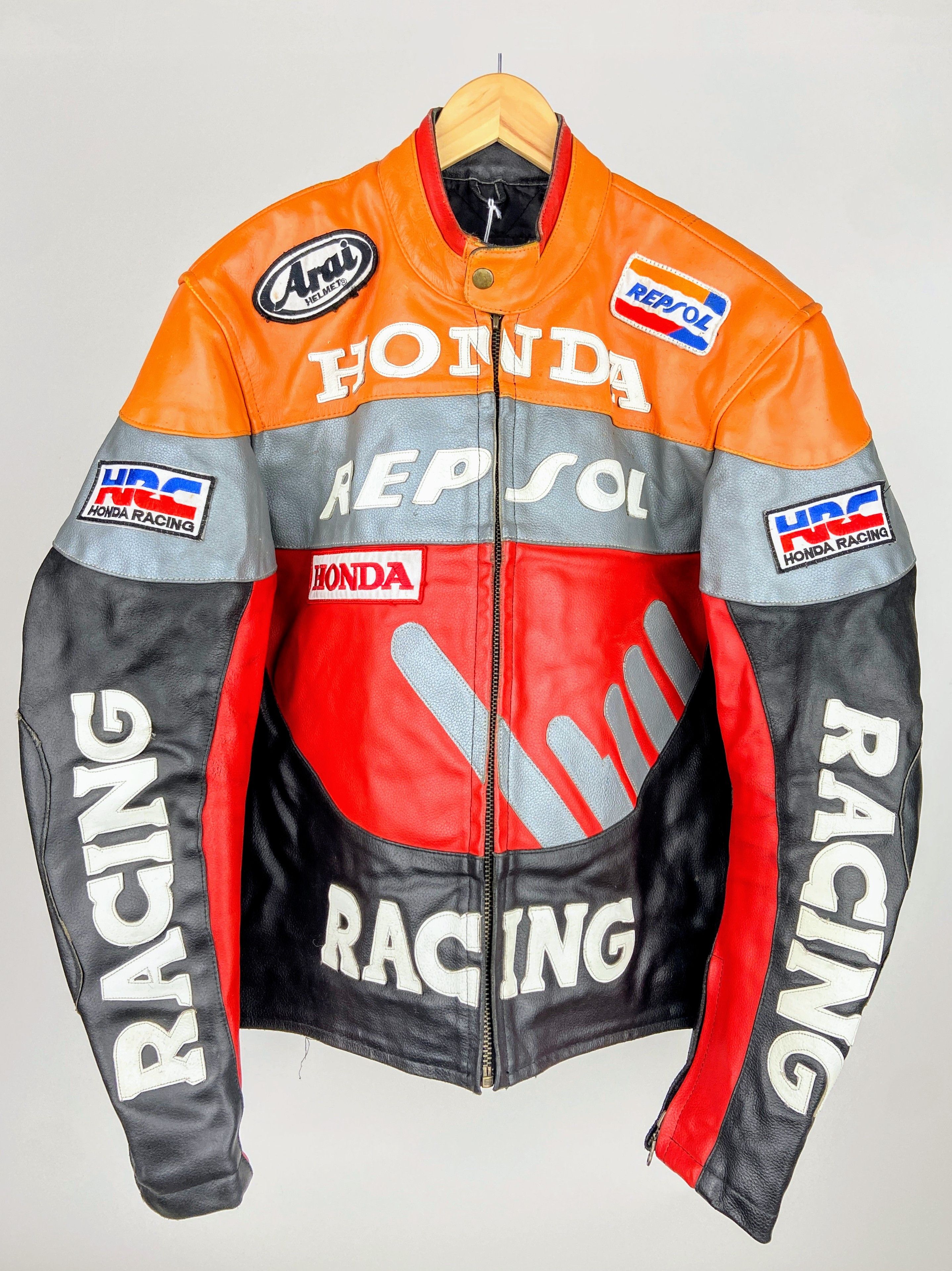 Honda × Leather Jacket × Vintage Honda Repsol Leather Moto Racing ...