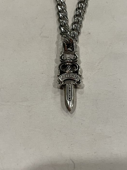Chrome Hearts Chrome Hearts Dagger Pendant Silver Cuban Chain Necklace ...