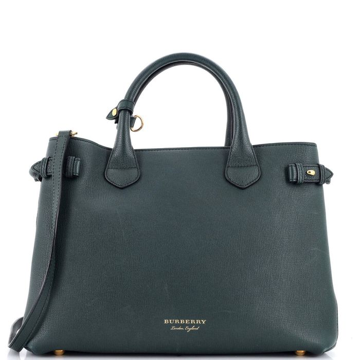 Burberry Banner Tote Leather and House Check Canvas Medium | Grailed