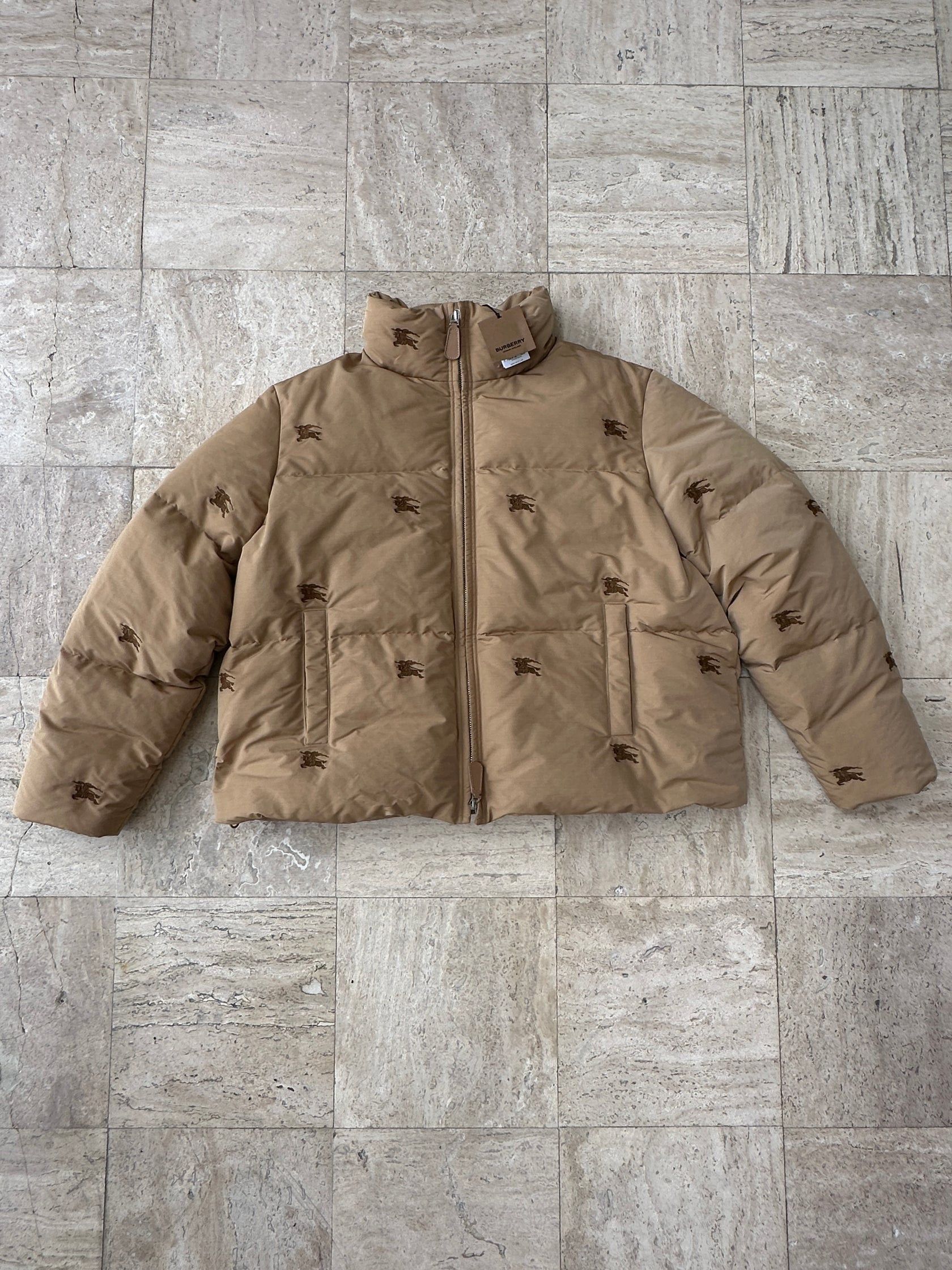 Burberry Burberry Allover Logo Embroidered Down Puffer Jacket | Grailed