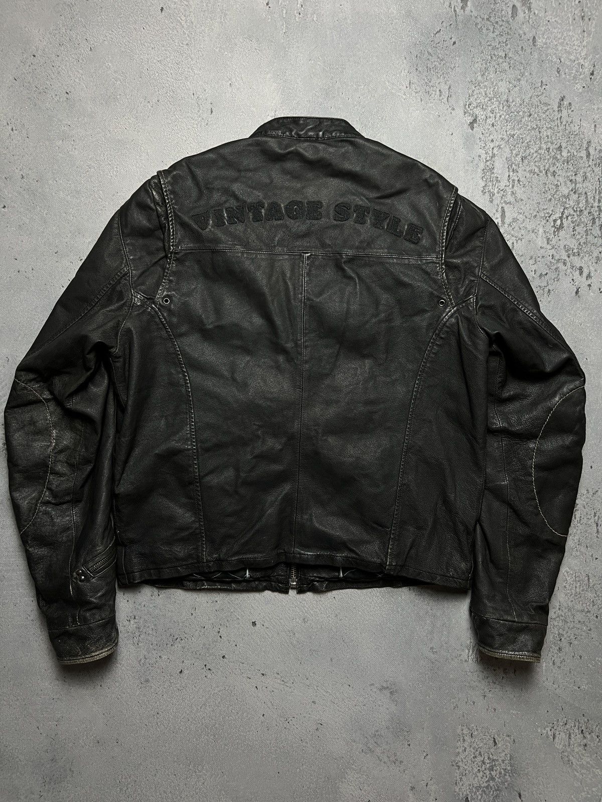 Angelo Litrico × Leather Jacket × MOTO Real Leather Racing Jacket ...
