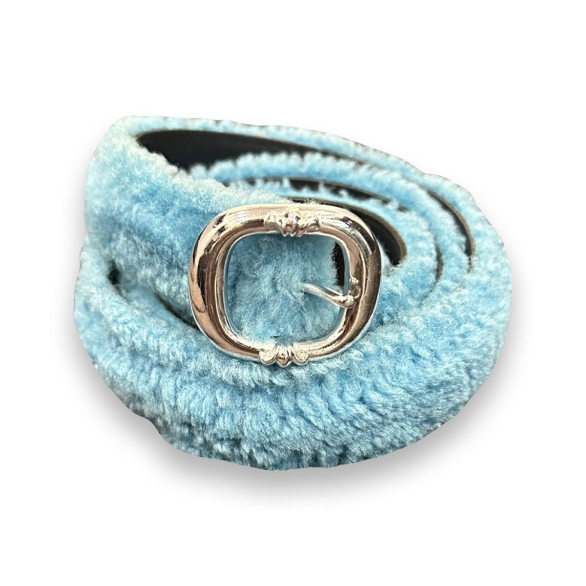 Chrome Hearts Chrome Hearts 1/1 Blue Fuzzy Belt | Grailed