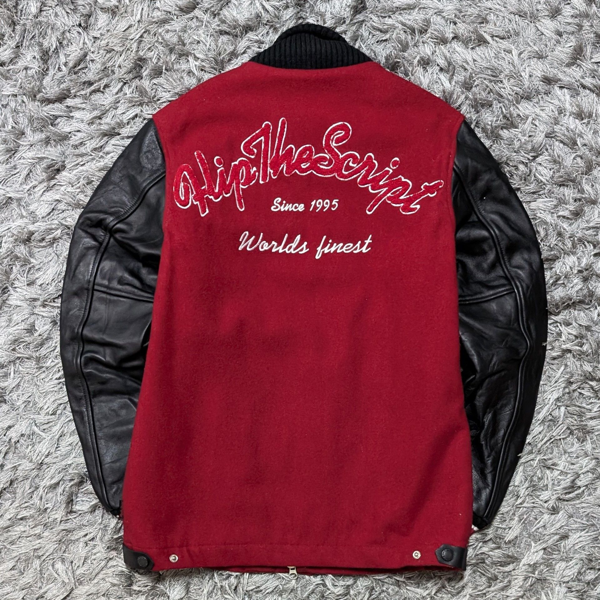 Japanese Brand × Leather × Varsity Jacket Vintage Flip The Script ...
